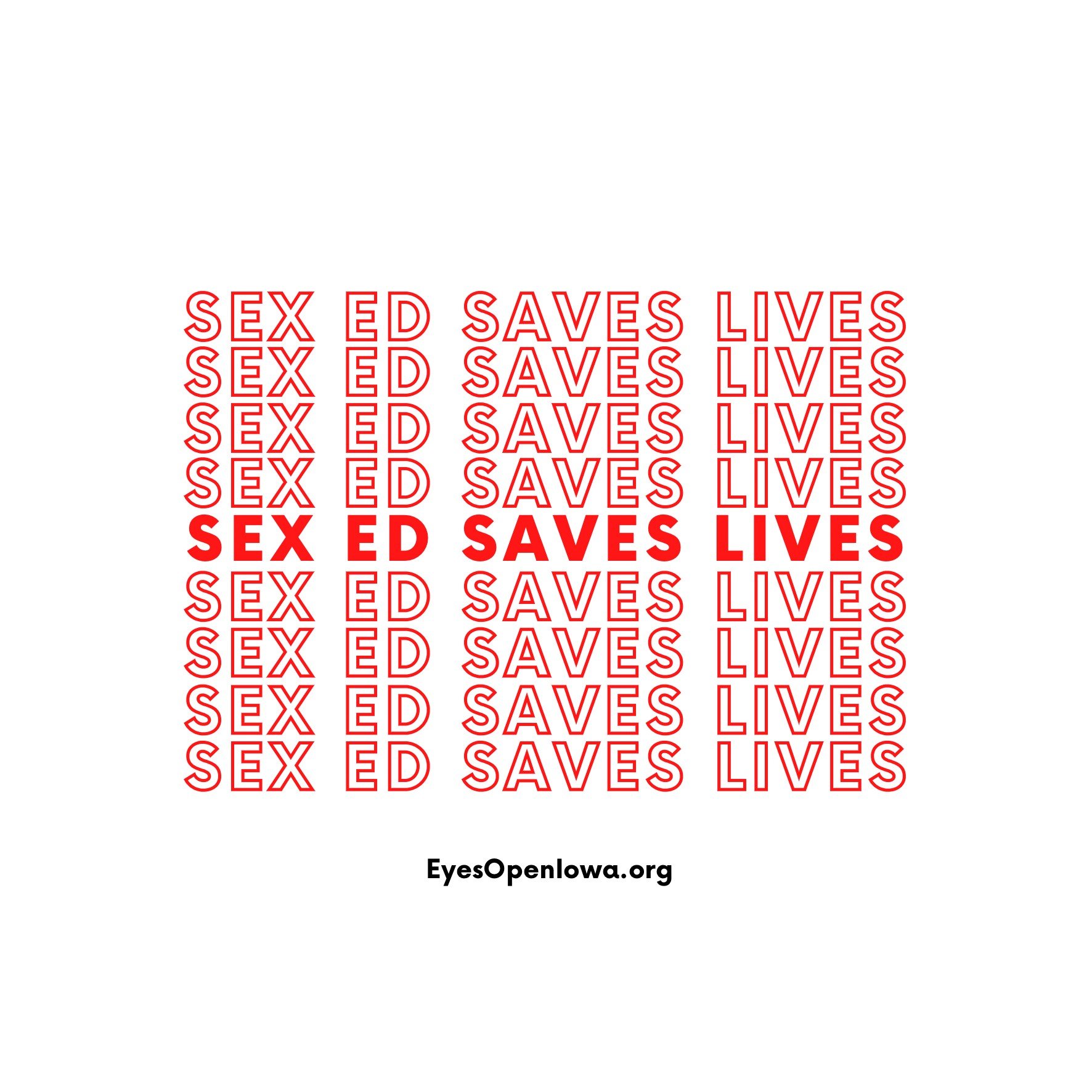 Sex Ed Saves Lives Red Square Sticker — Eyesopeniowa