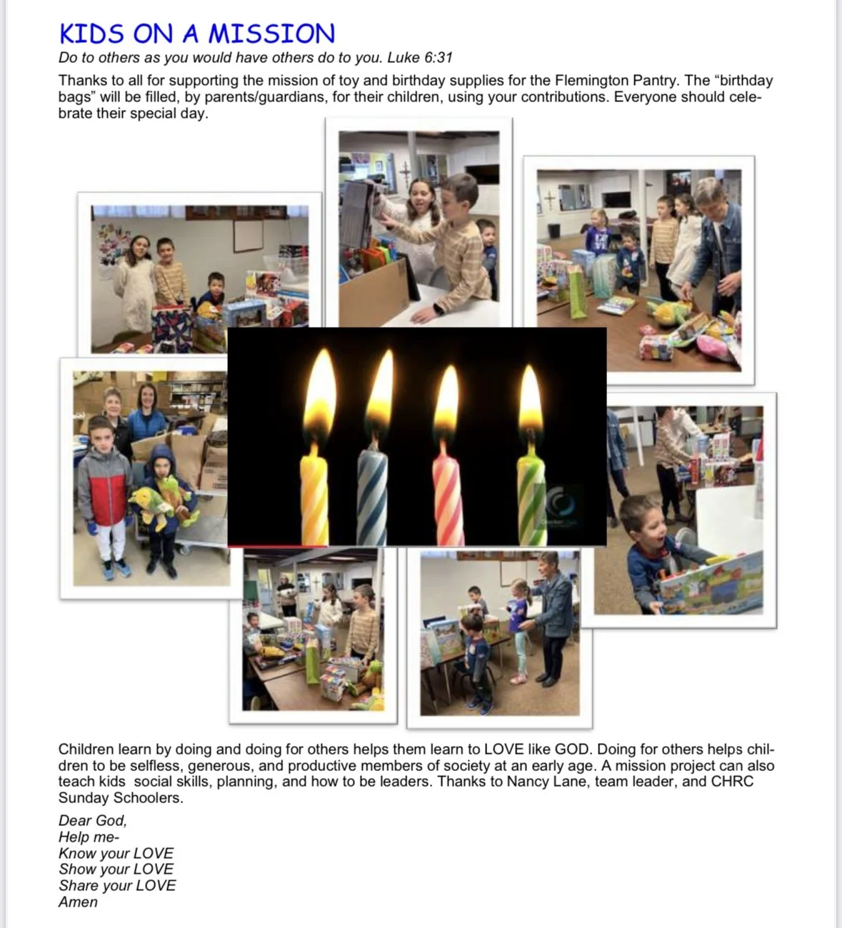 Kids on a Mission — Clover Hill Reformed Church