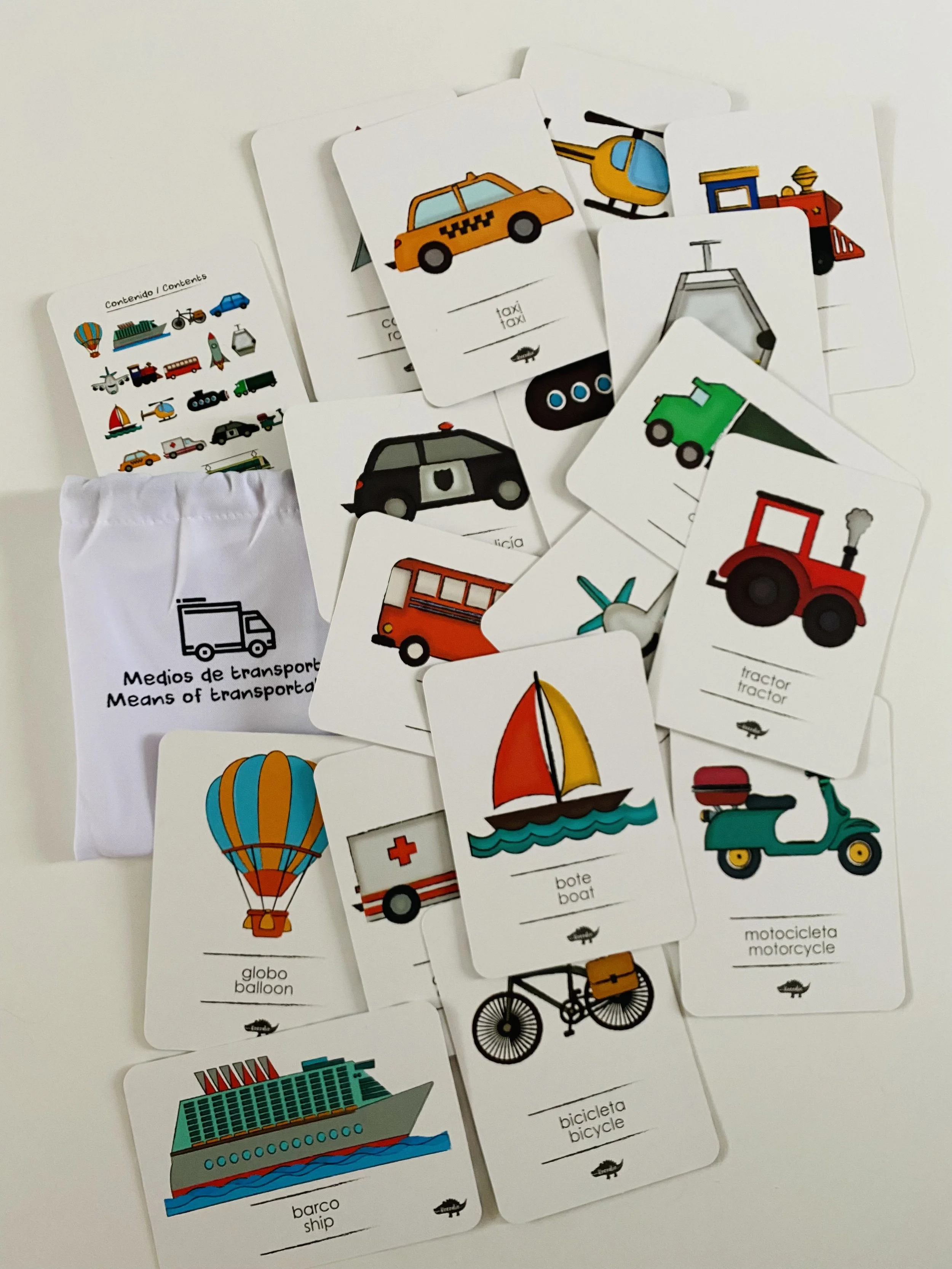 Bilingual Flashcards - MEDIOS DE TRANSPORTES/TRANSPORTATION - — Maleta ...