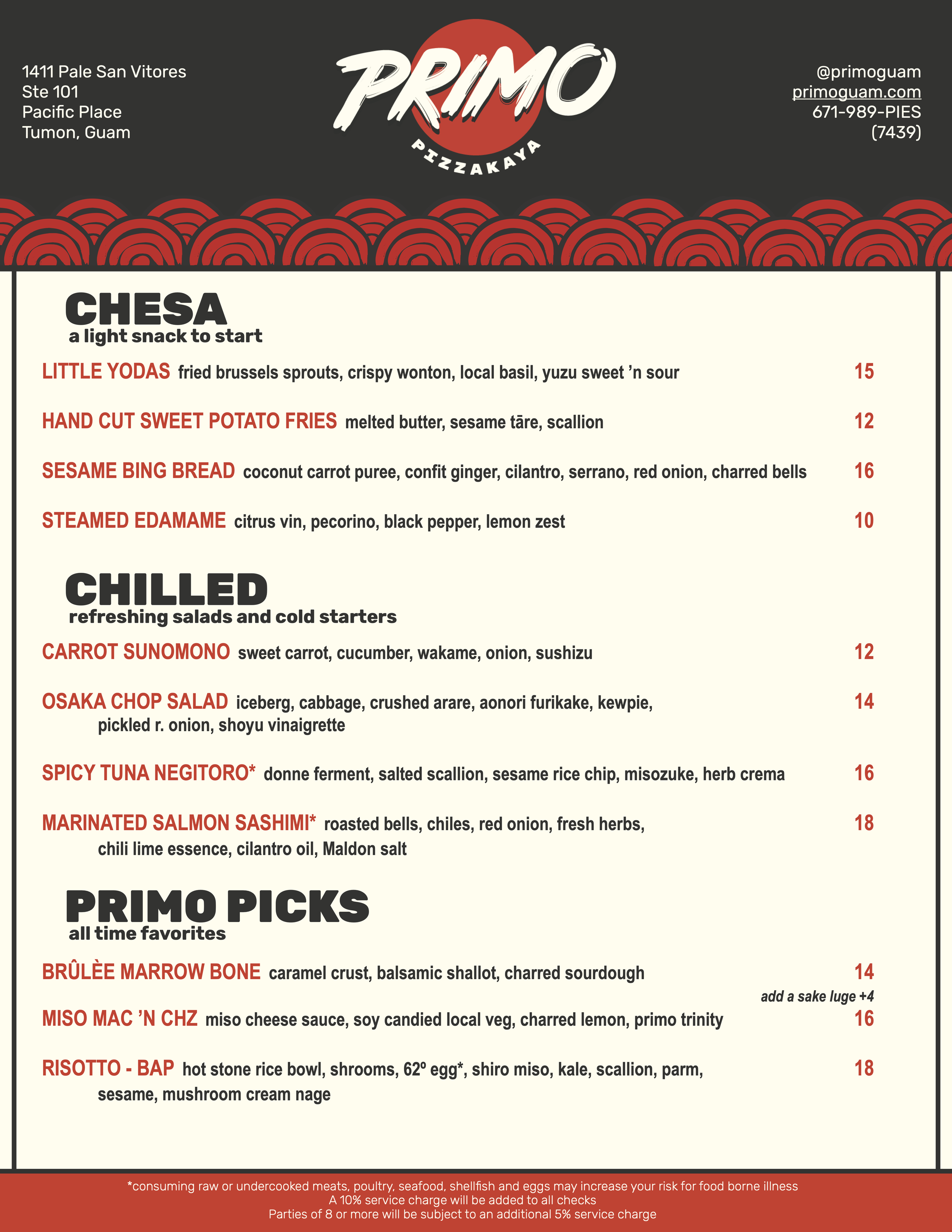 QR MENU — Primo Pizzakaya