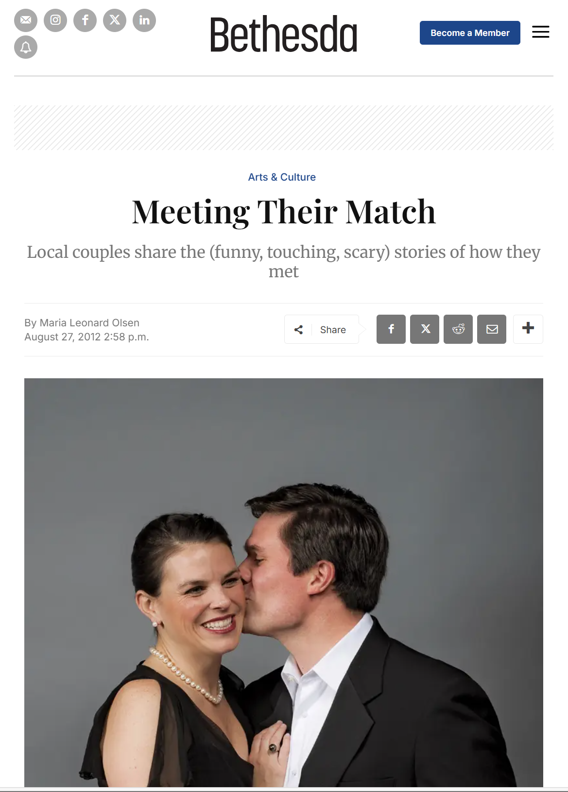 Piece for Bethesda Magazine: Meeting Their Match — Maria Leonard Olsen