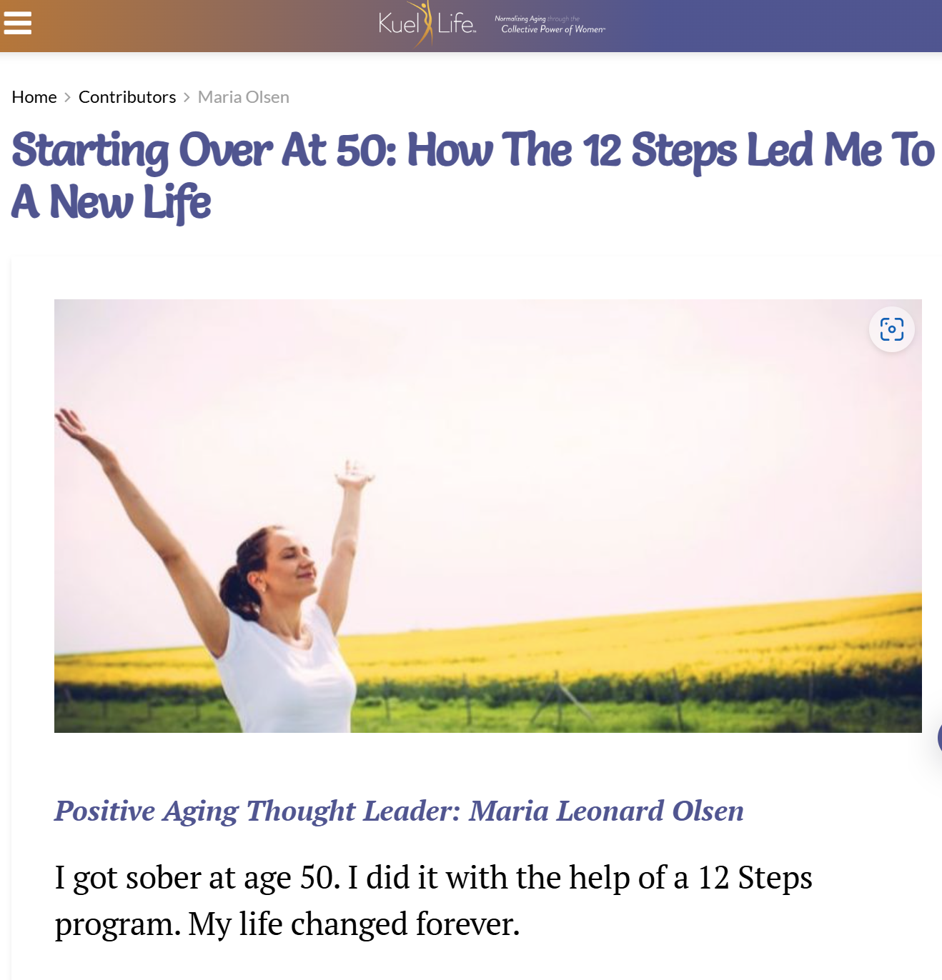 How the 12 Steps Led Me to a New Life — Maria Leonard Olsen