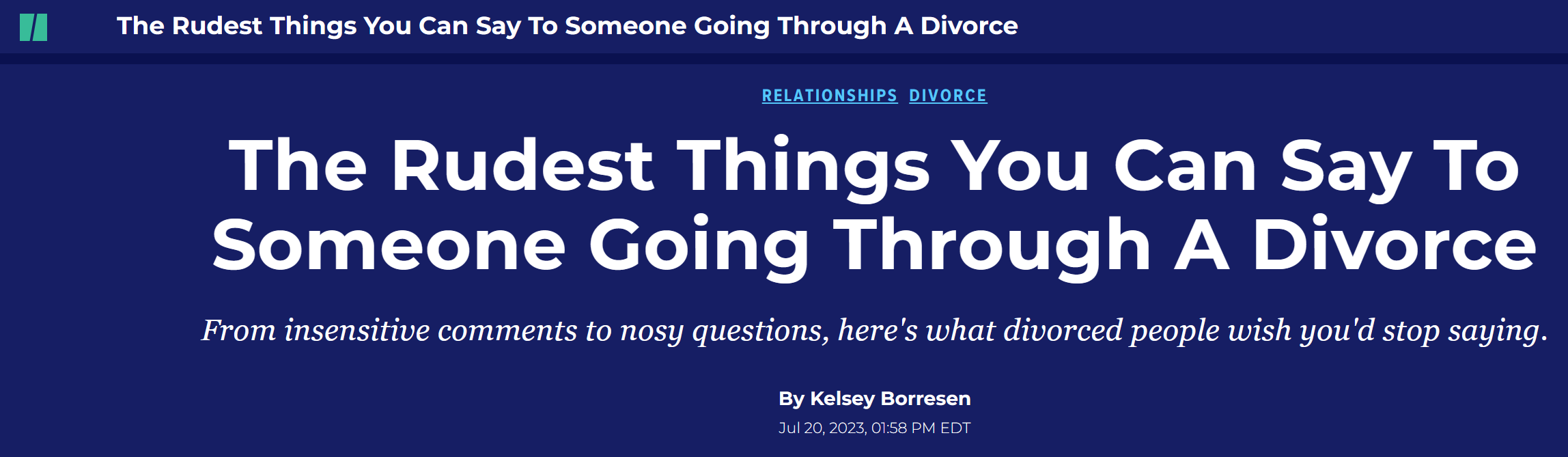 HuffPost Article: The Rudest Things You Can Say To Someone Going ...
