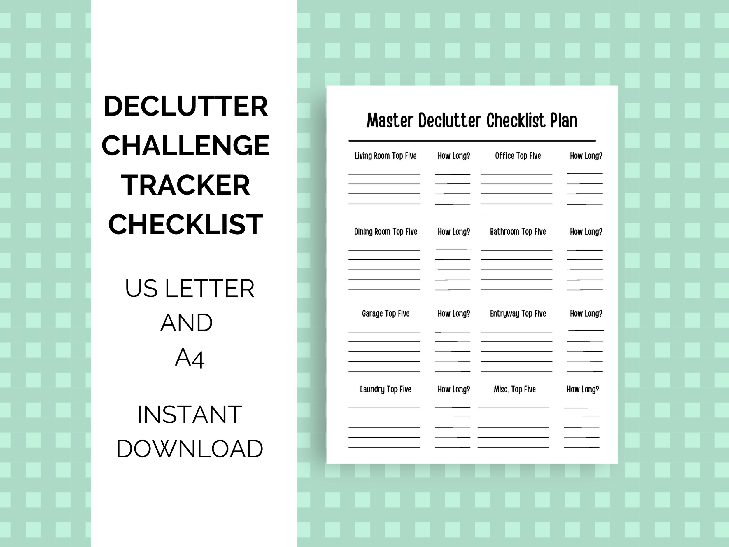 Declutter Challenge Tracker Checklist Printable To Organize Like a Boss