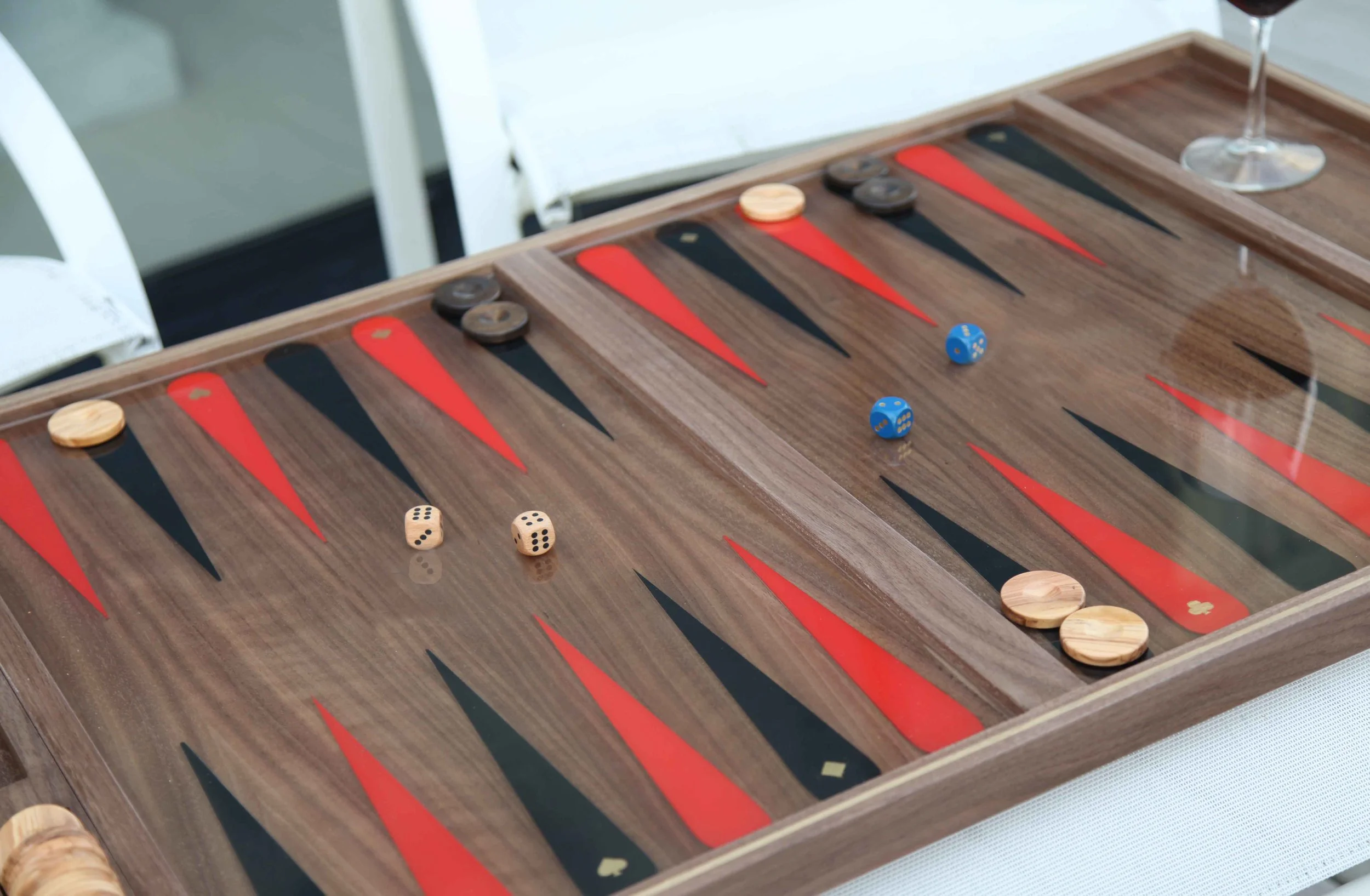 Las Vegas custom backgammon board — Studio Jean-Michel | Custom Luxury Backgammon Sets