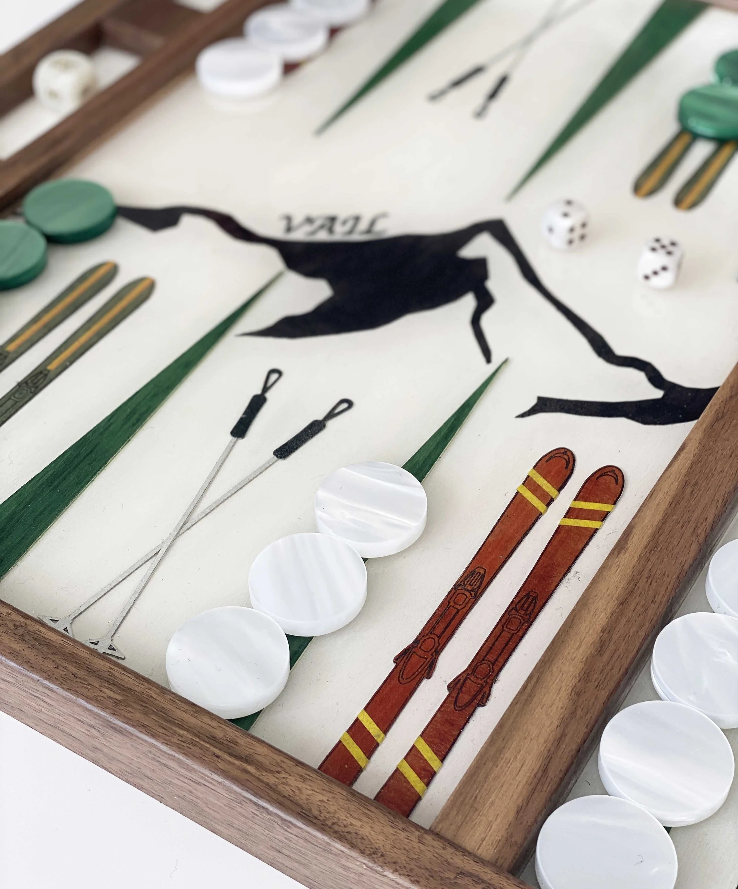 Ski & Mountain Backgammon board — Studio Jean-Michel | Custom Luxury ...