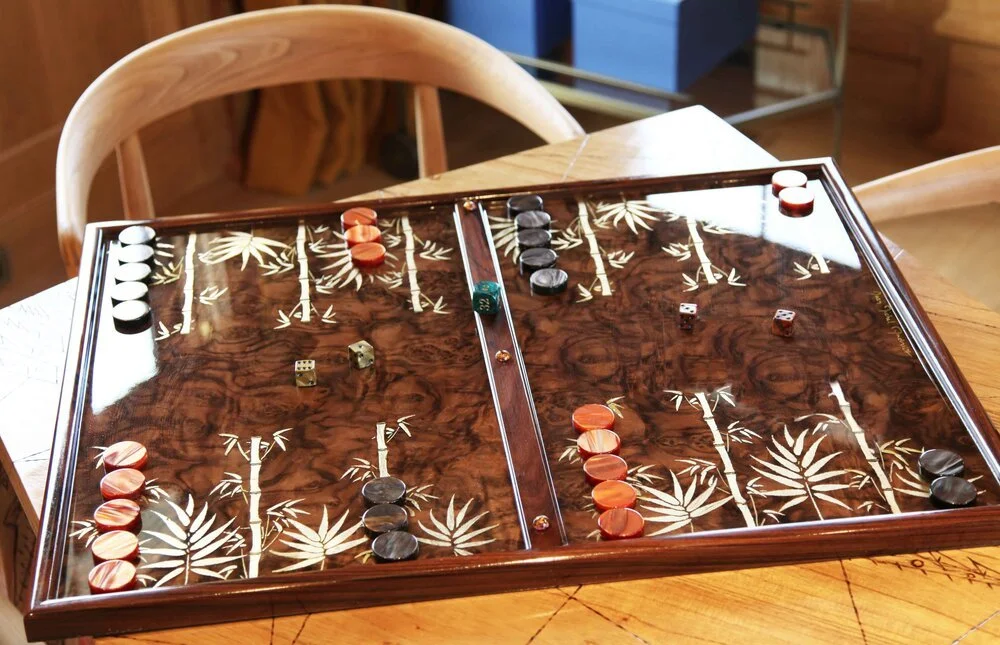 Shangri-La Luxury Backgammon set 24kt gold leaf — Studio Jean-Michel ...