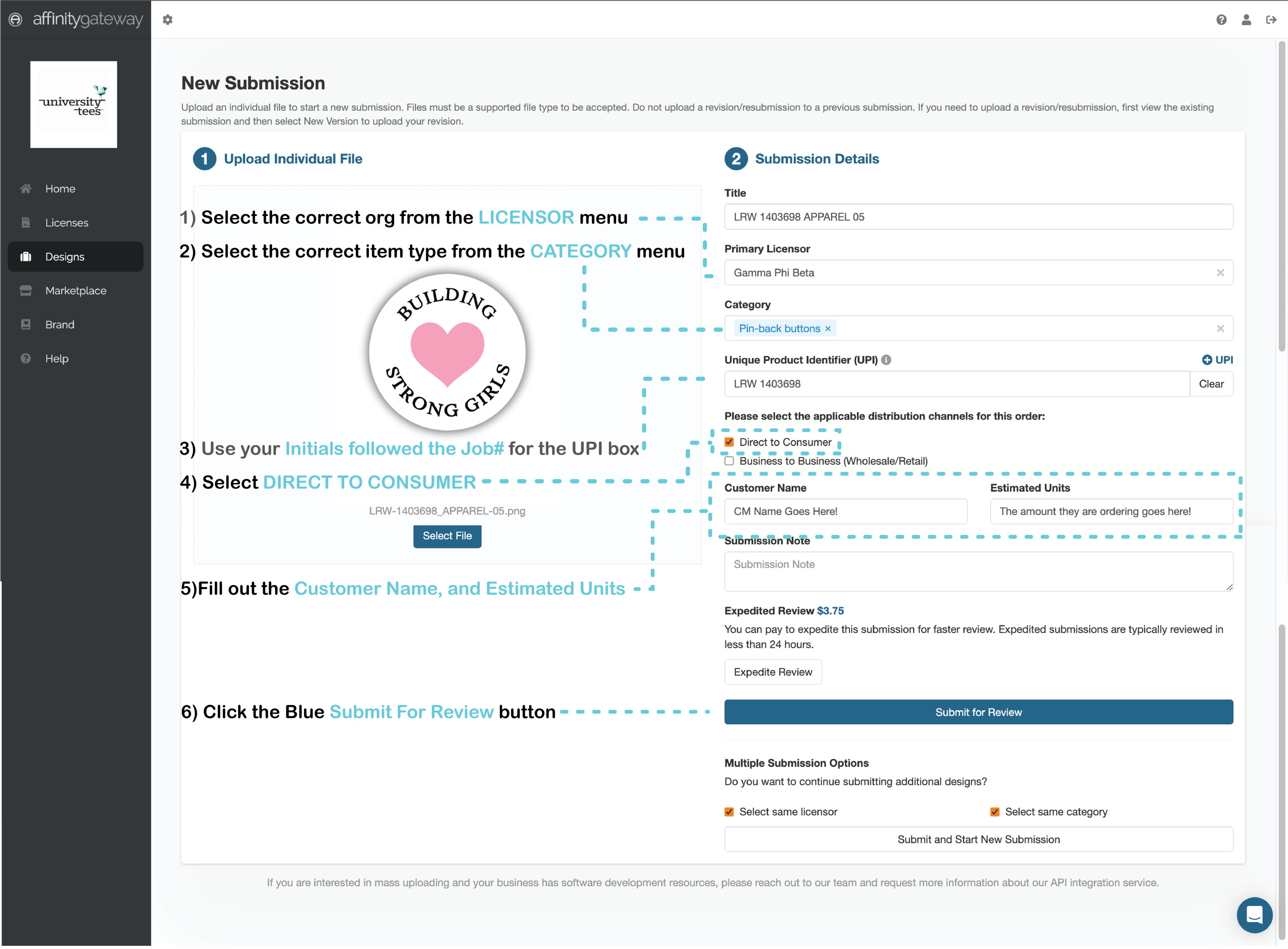Submitting Designs for Greek Licensing — UTees Resource Site