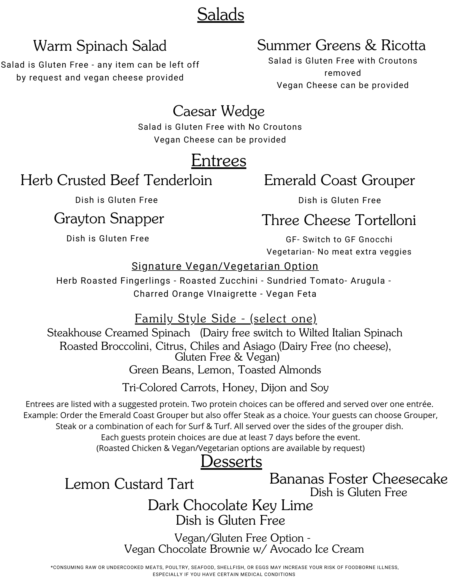 Dietary Options — Swiftly Catered