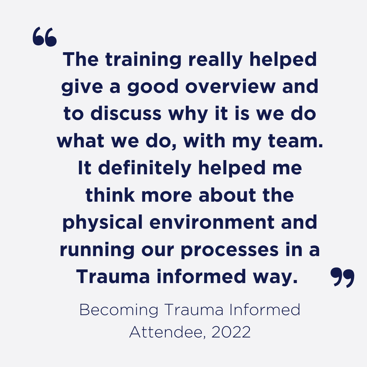 Trauma Informed Training — One Small Thing