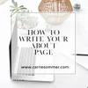 How To Write Your About Page — Carrie Sommer Creative Studio