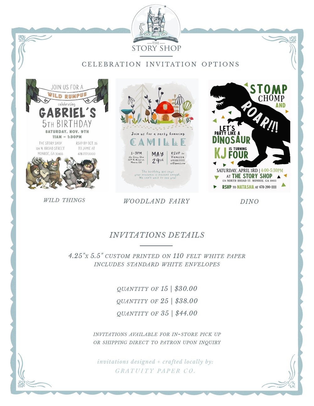 An Invitation to Celebrate — The Story Shop