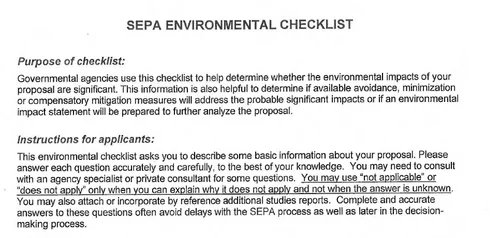 New SEPA Checklist — Friends of Sammamish Valley