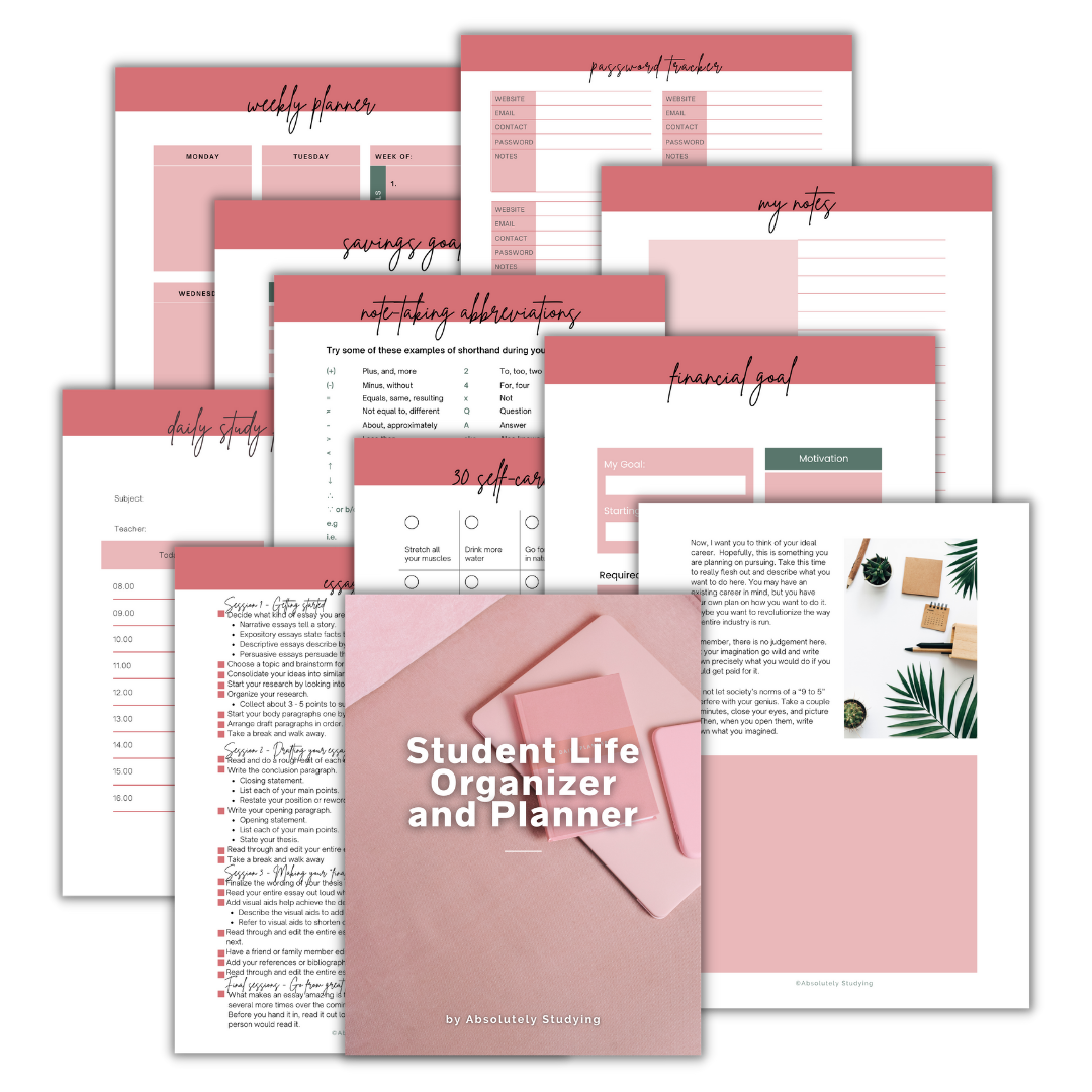 The Ultimate Student Life Organizer and Planner - Rose — Absolutely ...