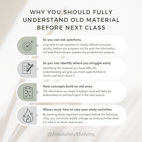 10 Reasons Why You Should Fully Understand Old Material Before Next Class