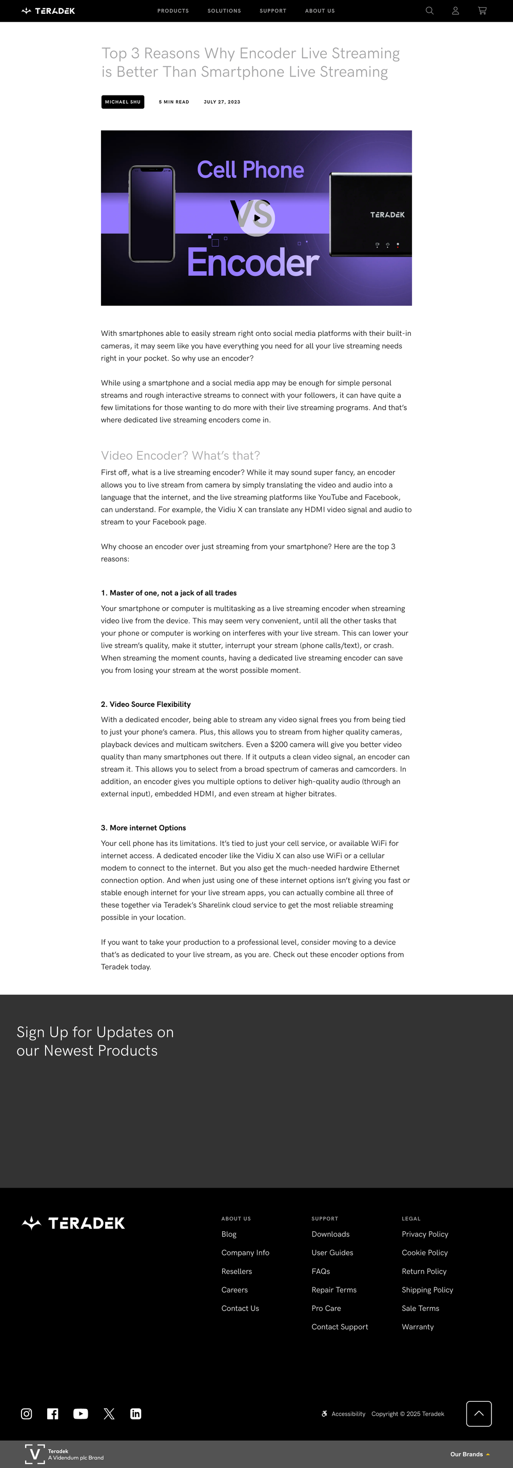 Why Encoders are better than phones at Live Streaming — Michael Shu