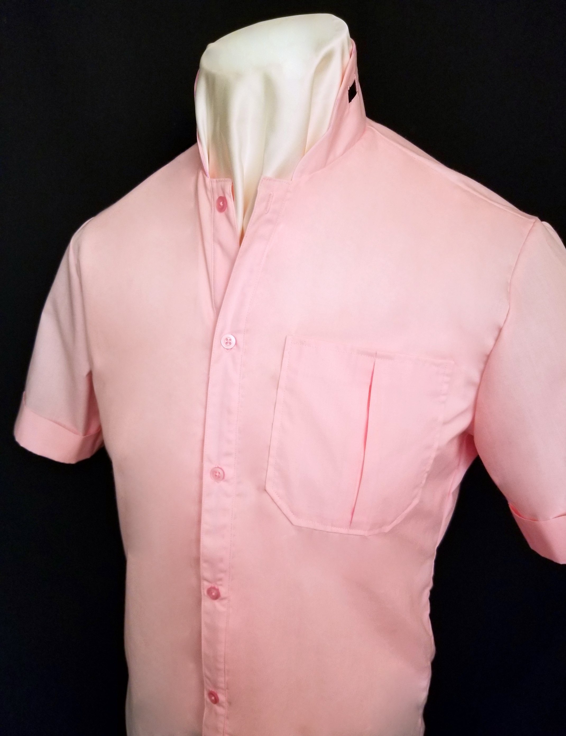 Pink with Black Ribbon Collar 50's Style Shirt — B&K Enterprises ...