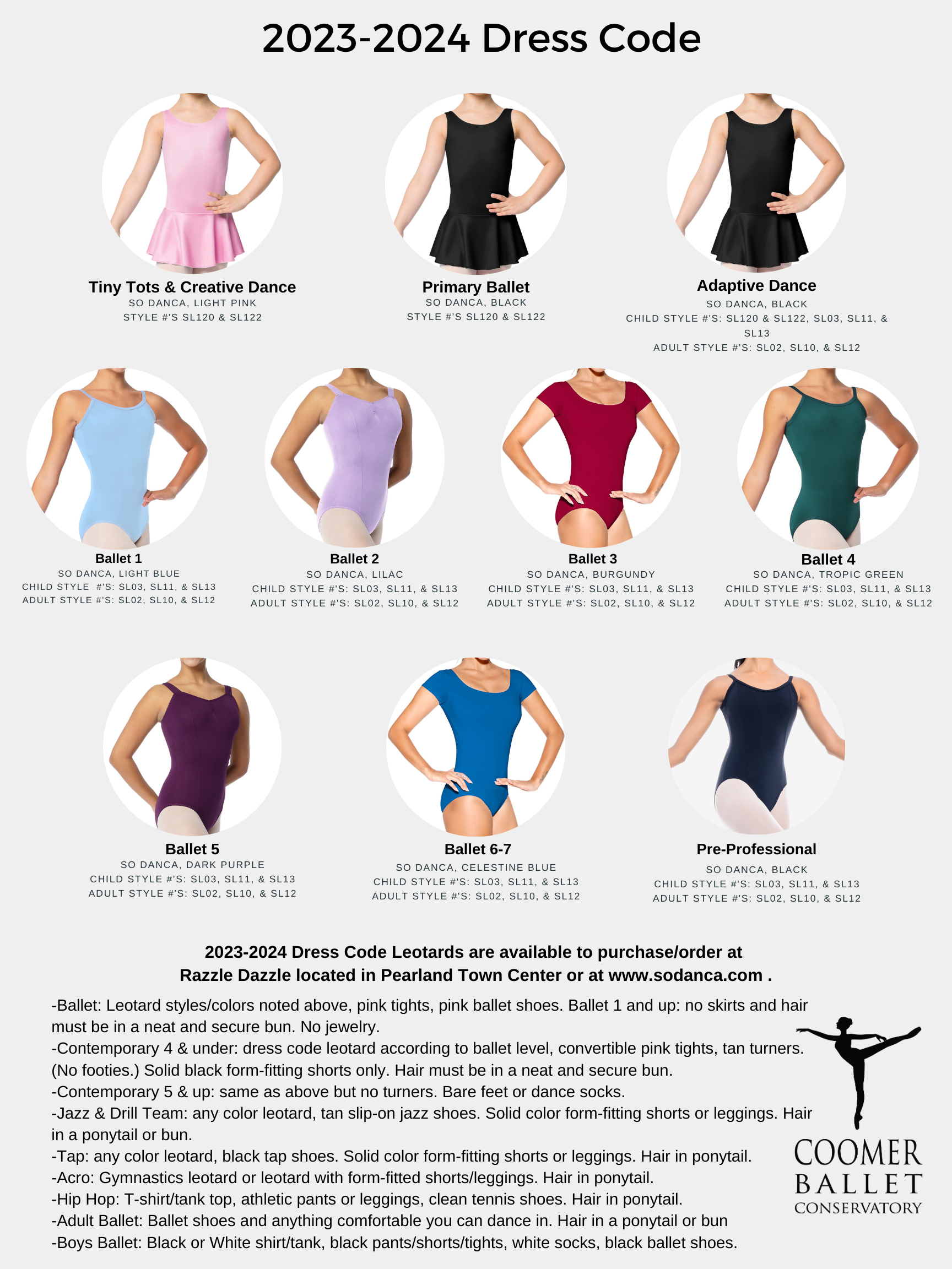 Dress Code — Coomer Ballet Conservatory