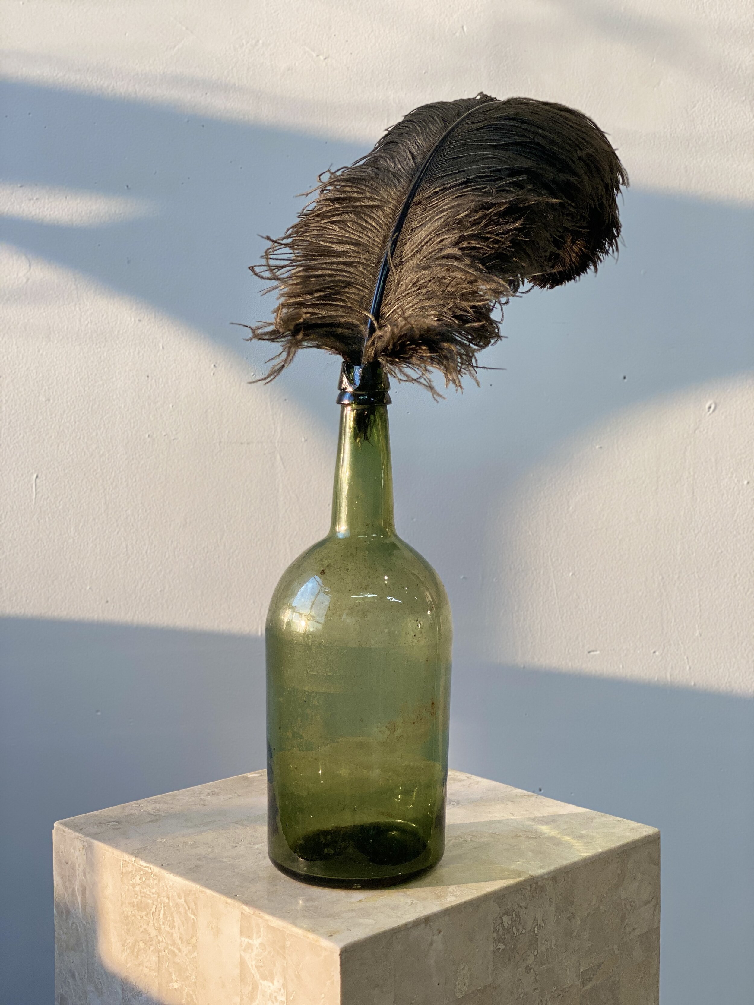 Antique Wicker Wrapped Demijohn Blown Glass Liquor Bottle, Circa Late ...