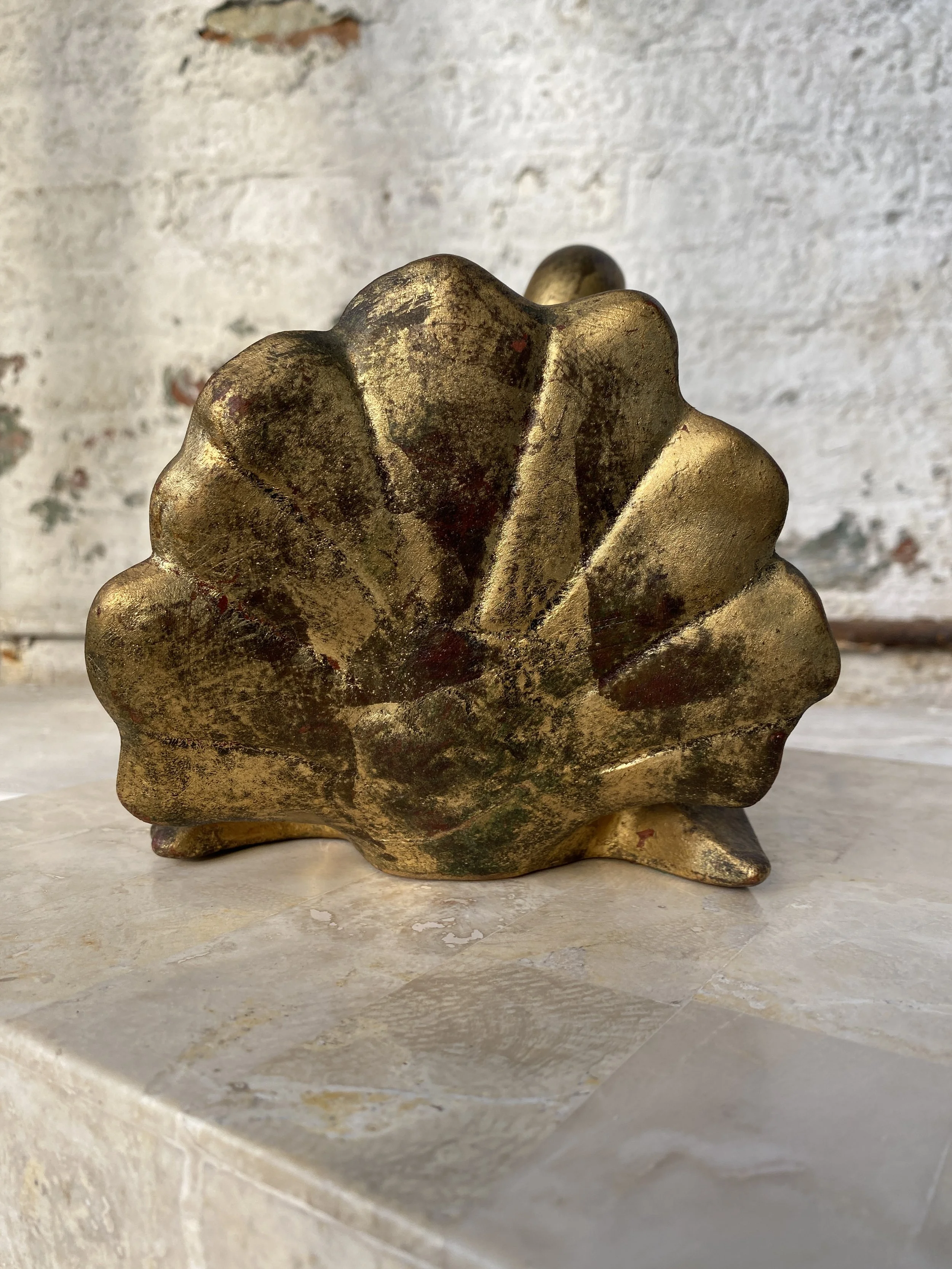 Vintage Italian Gilt Terracotta Doves, A Pair, Circa 1960s — portmanteau new york