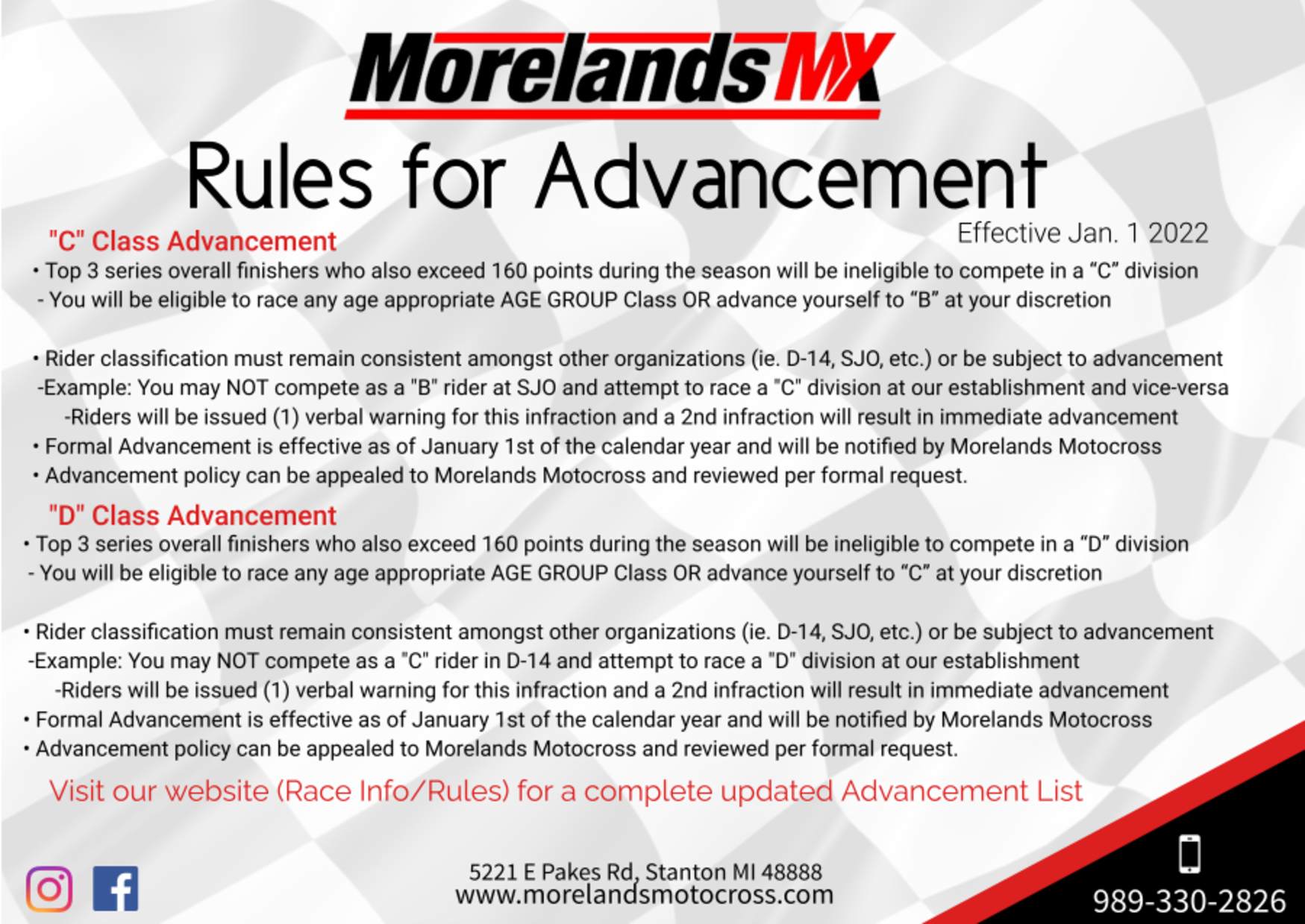 Rules — Morelands Motocross