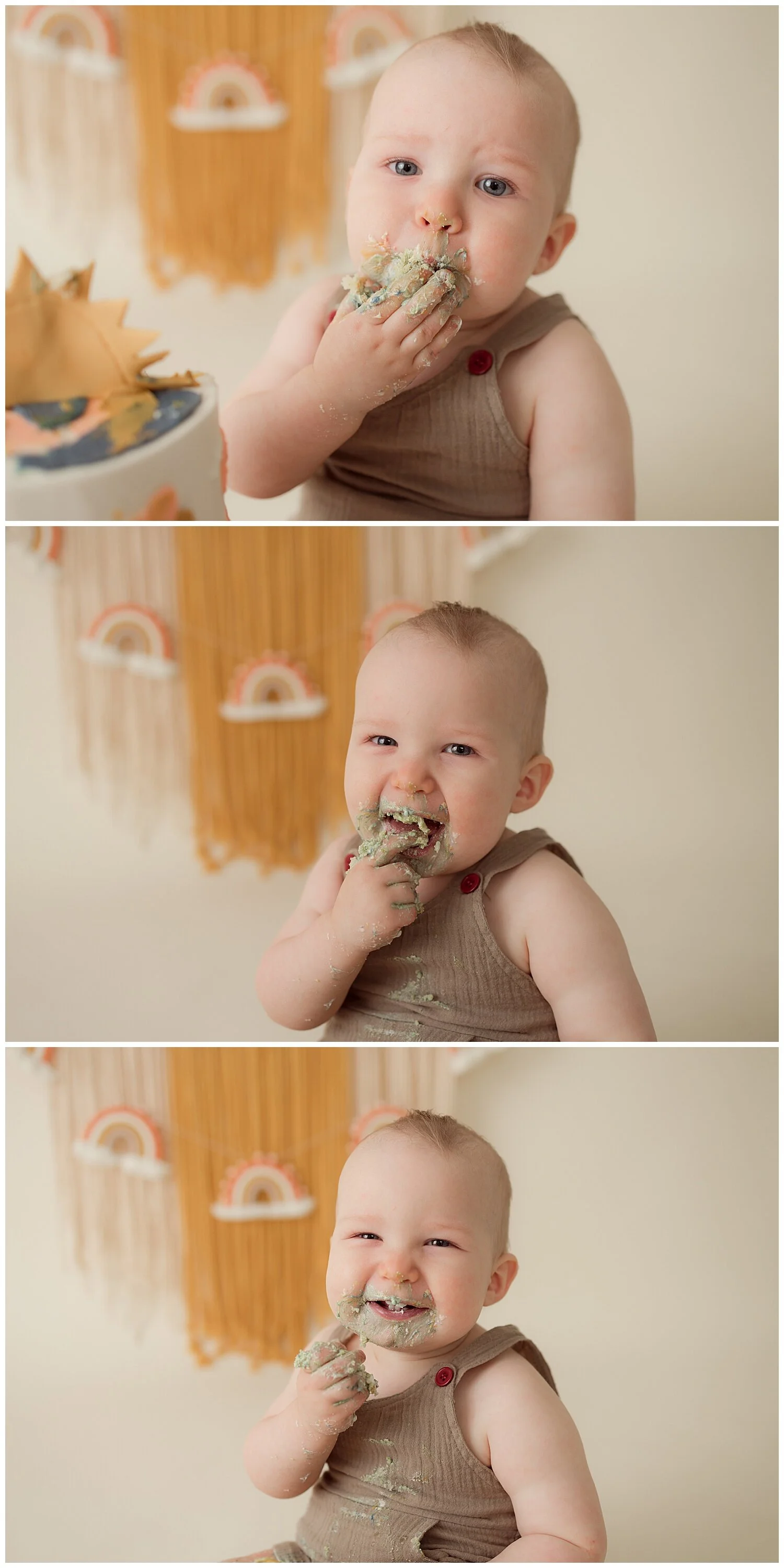 Rainbow Boho Boy's Cake Smash — Rhea Ashlynn Photography