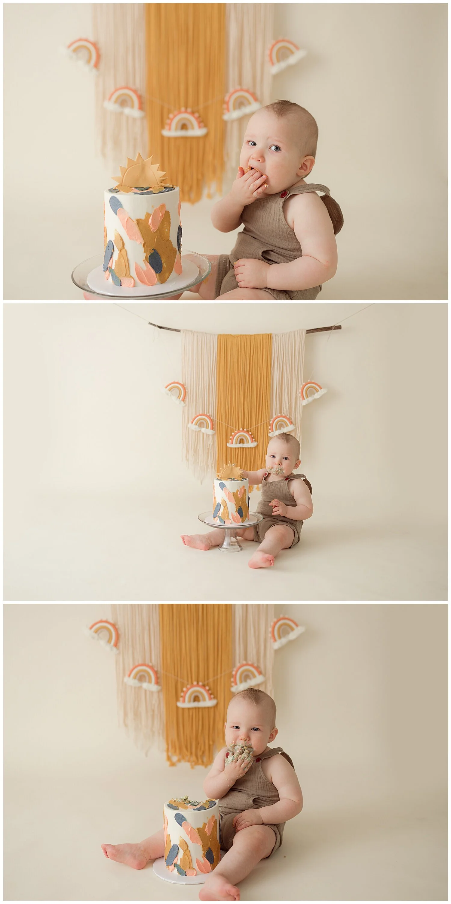 Rainbow Boho Boy's Cake Smash — Rhea Ashlynn Photography
