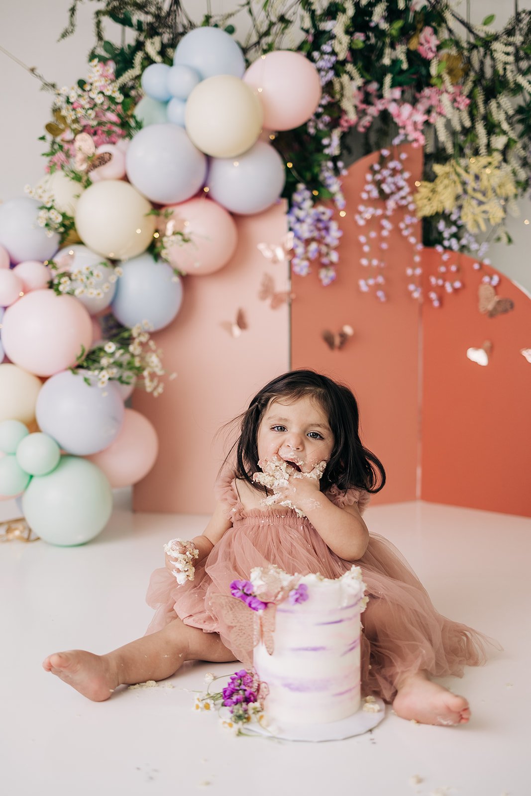 Spring Themed FIRST BIRTHDAY CAKE SMASHES — Rhea Ashlynn Photography