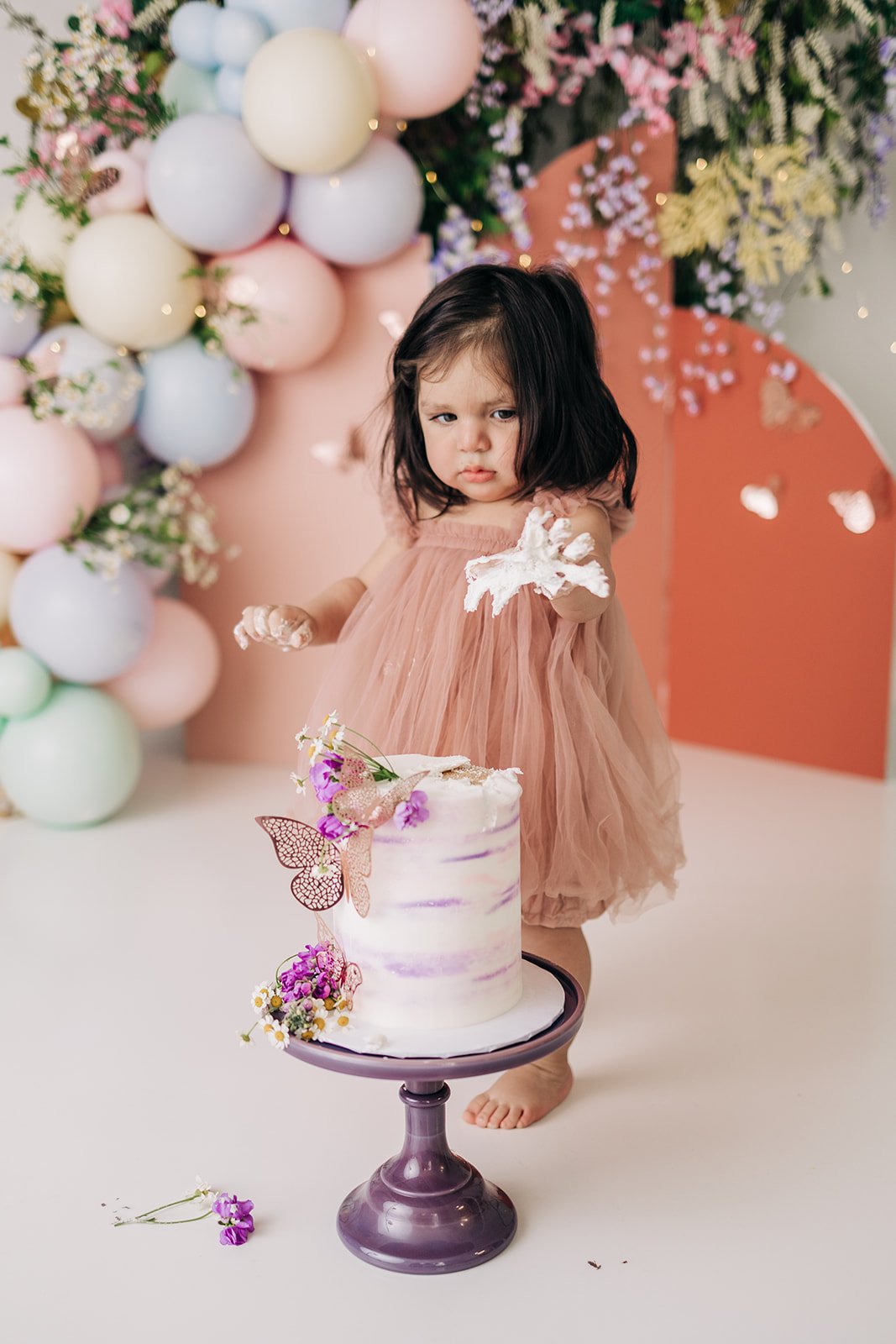 Spring Themed FIRST BIRTHDAY CAKE SMASHES — Rhea Ashlynn Photography