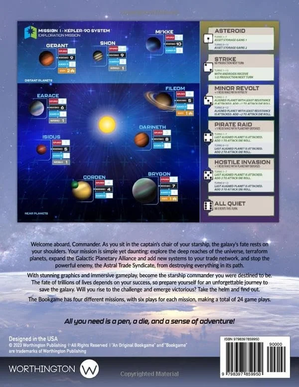 Starship Commander Solitaire Bookgame — Worthington Publishing and ...