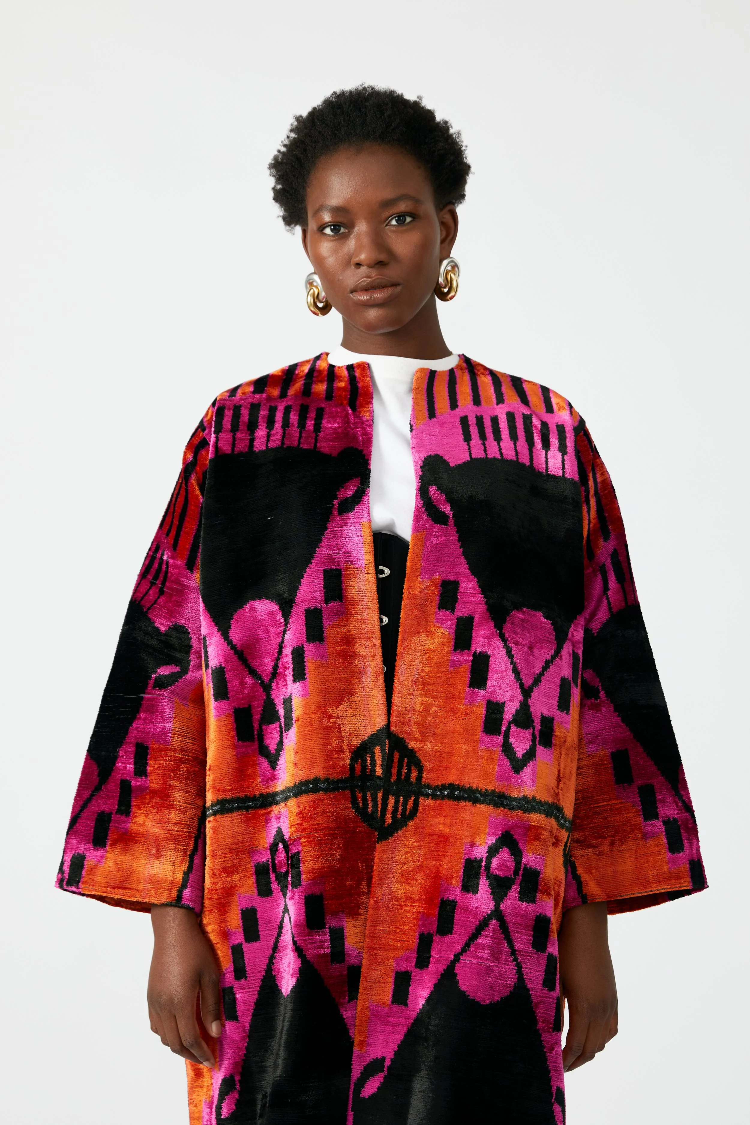 orange and black silk velvet coat — ALEKSANDRAVIKTOR