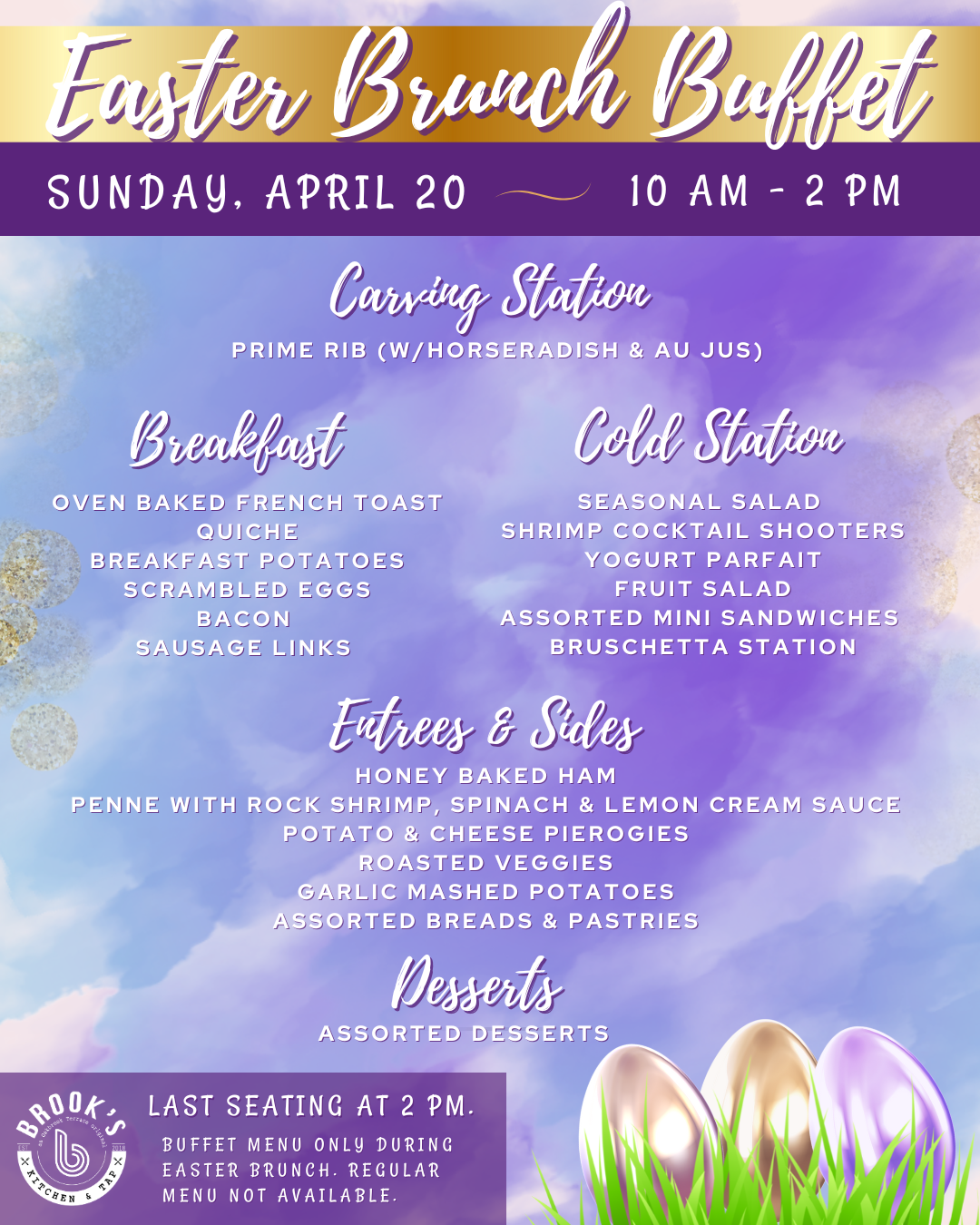 Easter Brunch Buffet — Brook's Kitchen & Tap