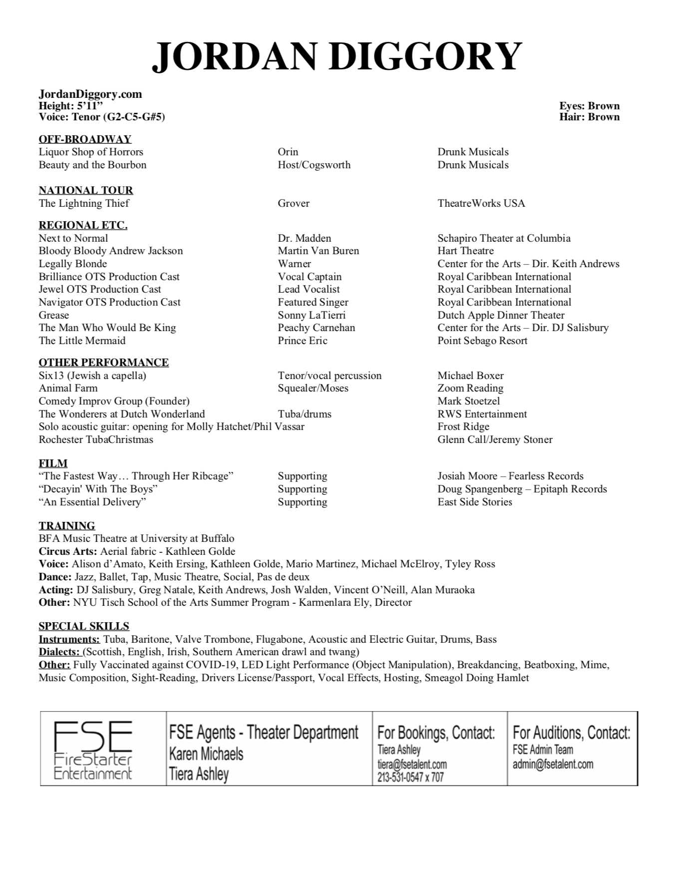 Resume — Jordan Diggory