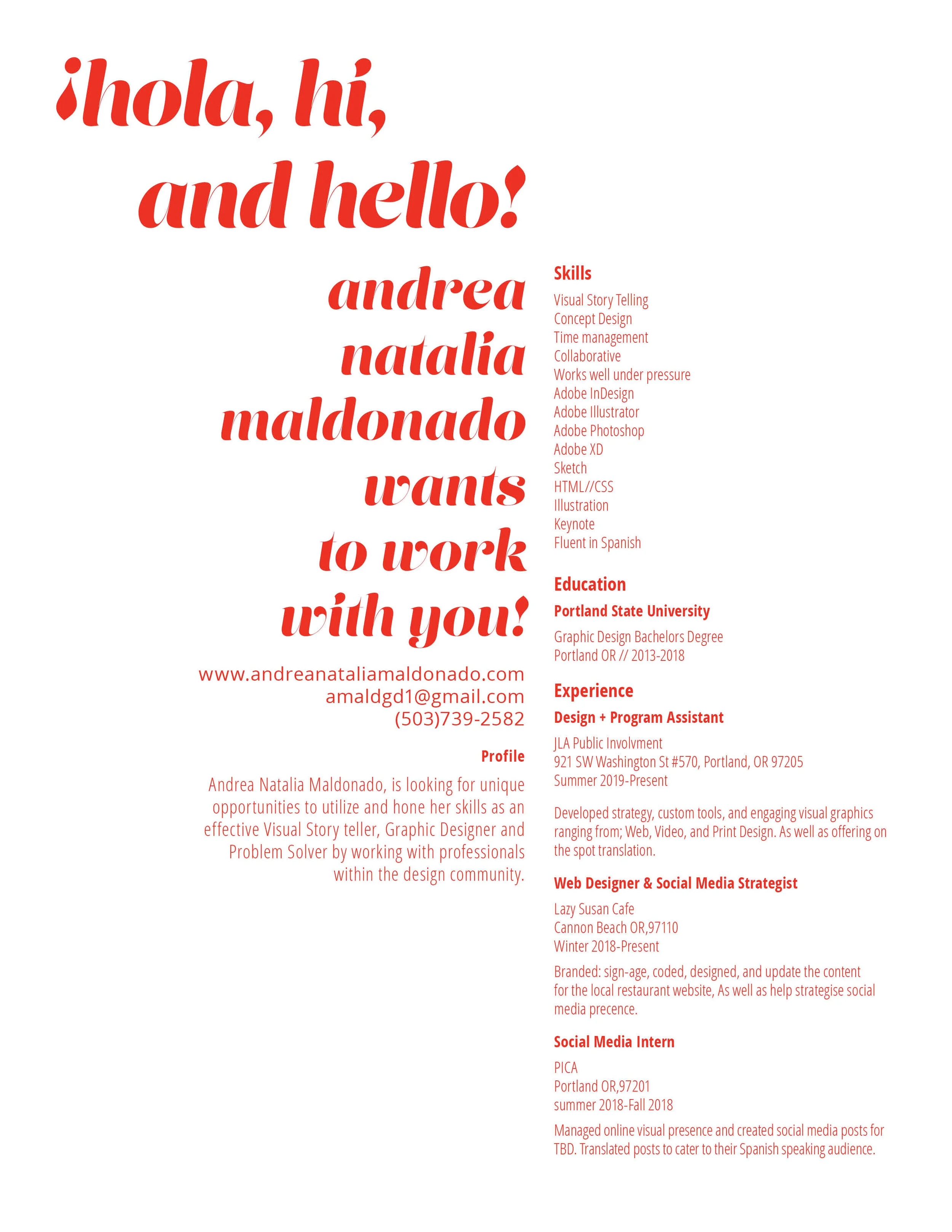 Resume — Andrea Natalia Maldonado