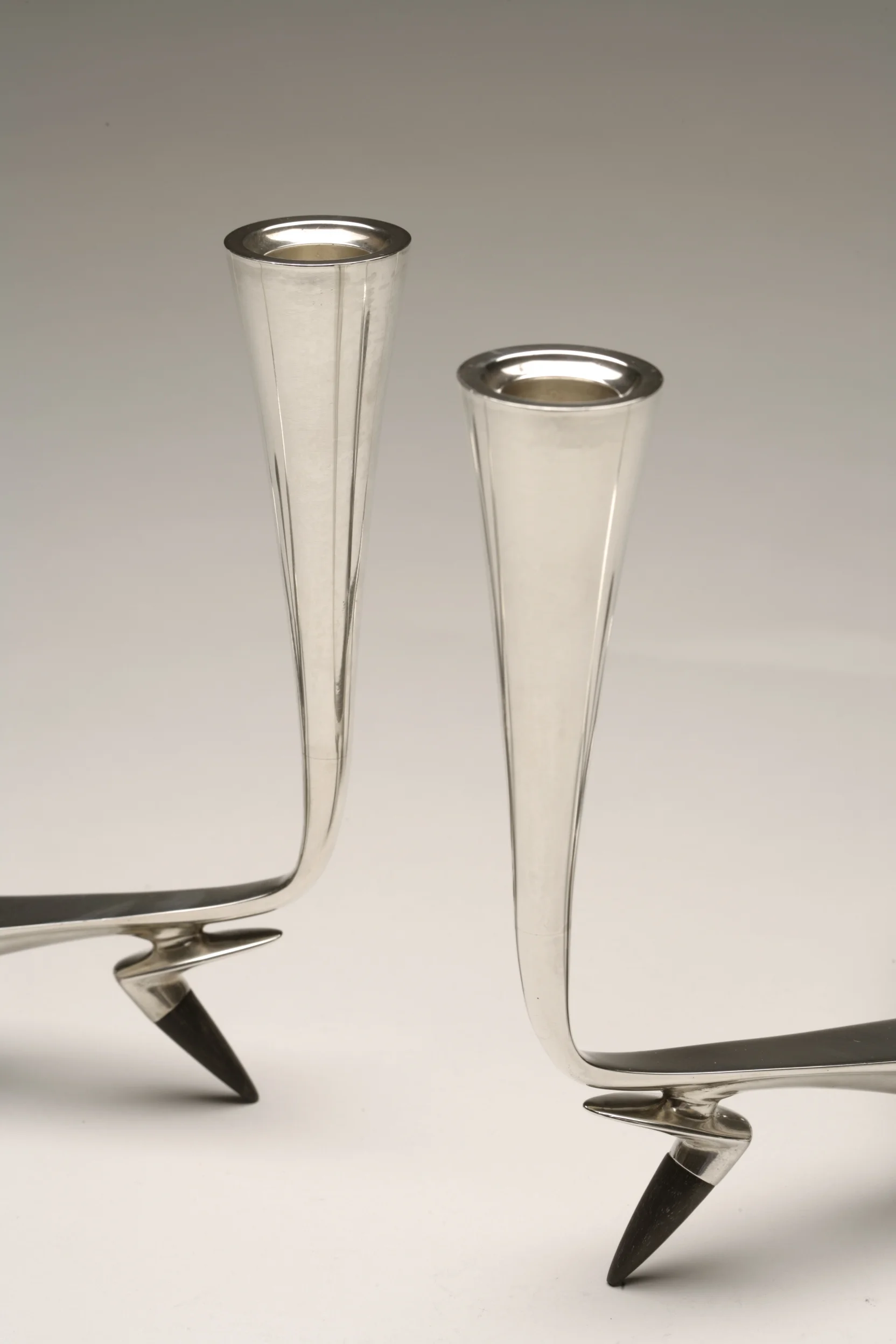 Pair of Sterling Silver Gorham Mid-Century Candelabra by Donald ...
