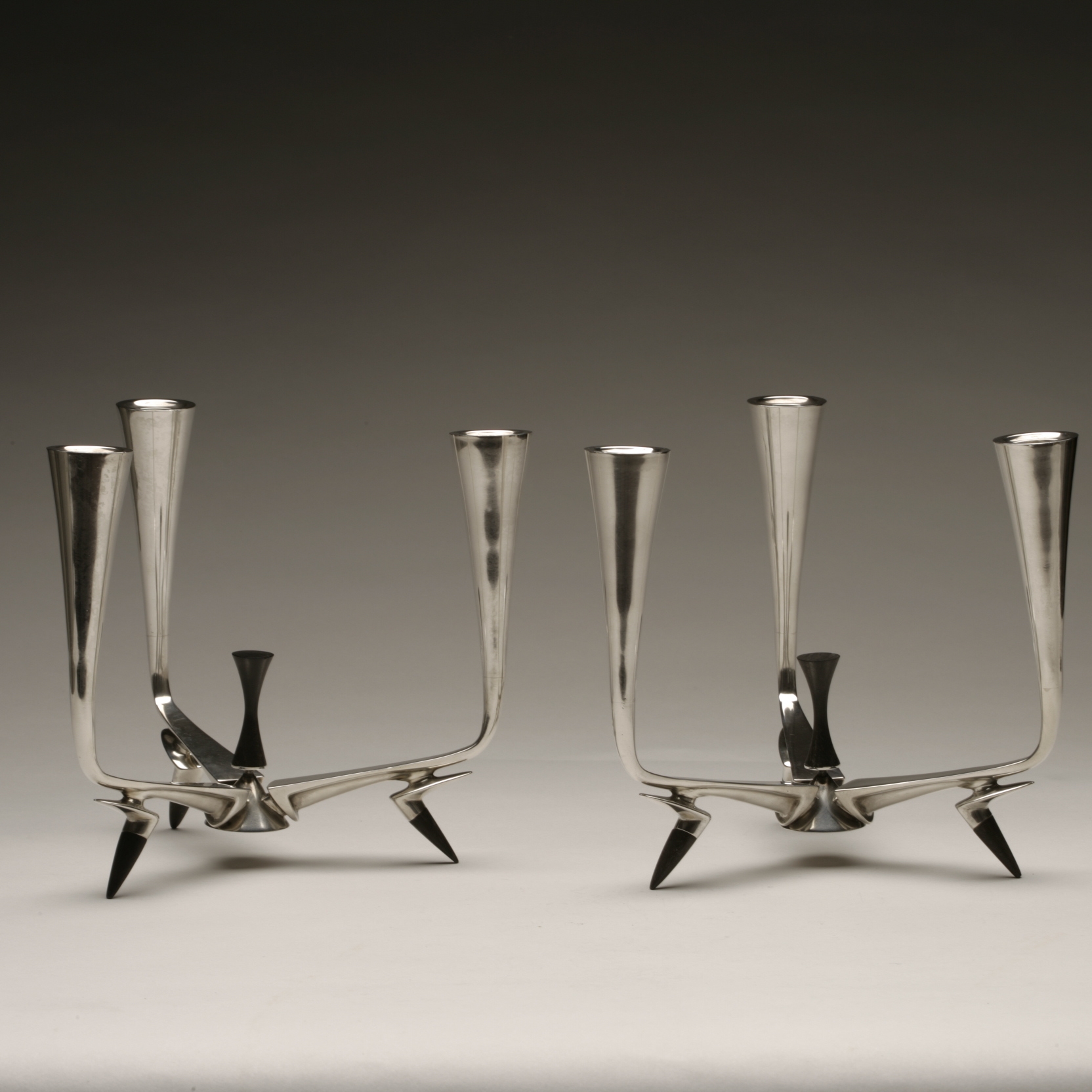 Pair of Sterling Silver Gorham Mid-Century Candelabra by Donald ...