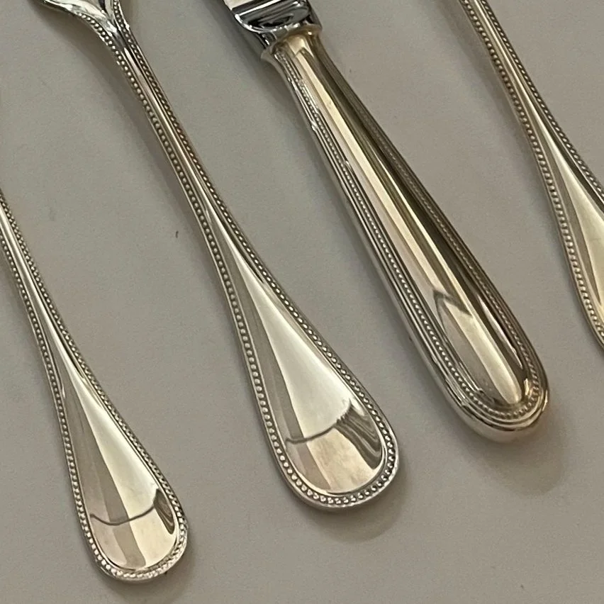 Estate Christofle Sterling Silver 'Perles' Pattern Service of 12 with ...