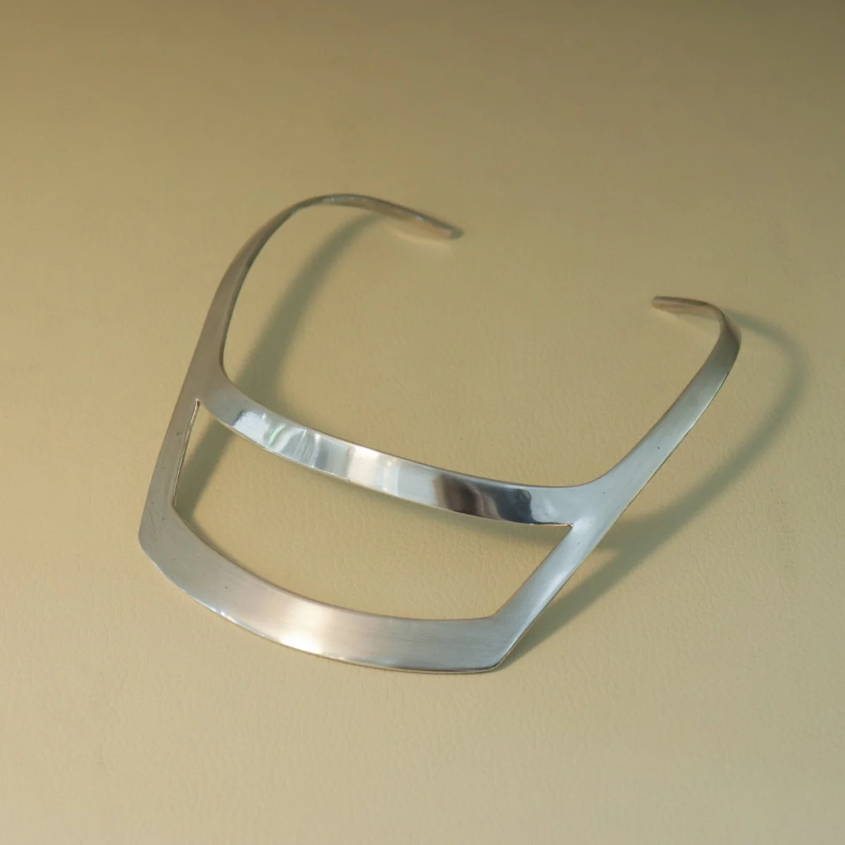 H. Pozzo French Silver Modernist Neck Ring - Gallery925
