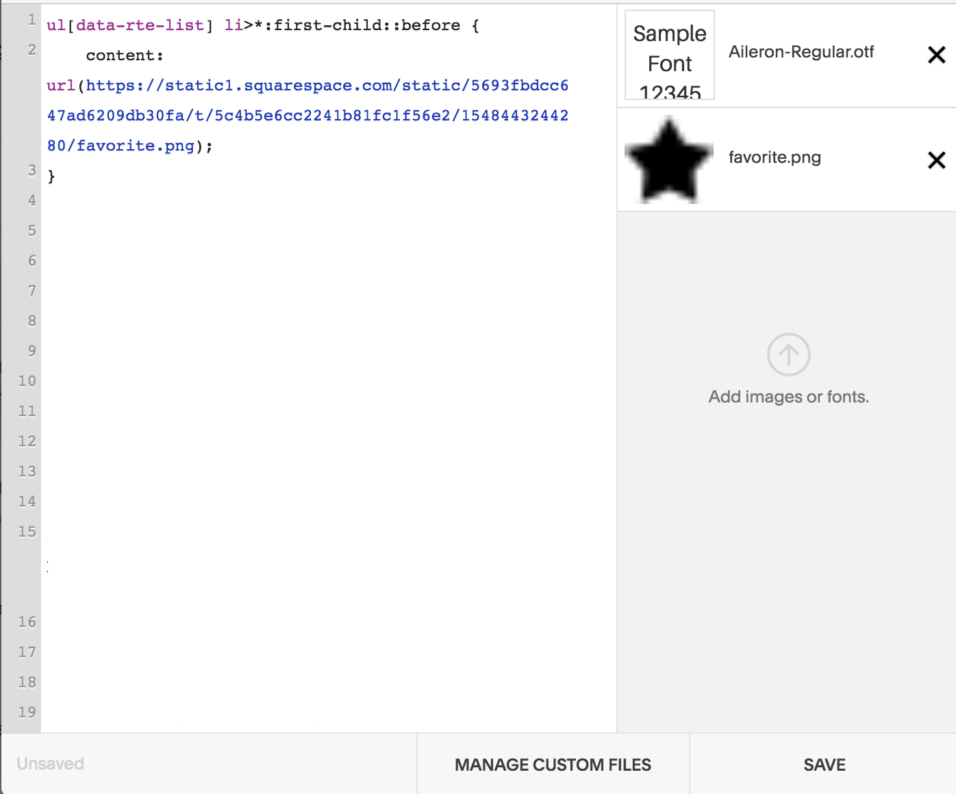 How to Add Custom Bullet Points to Squarespace — Station Seven ...