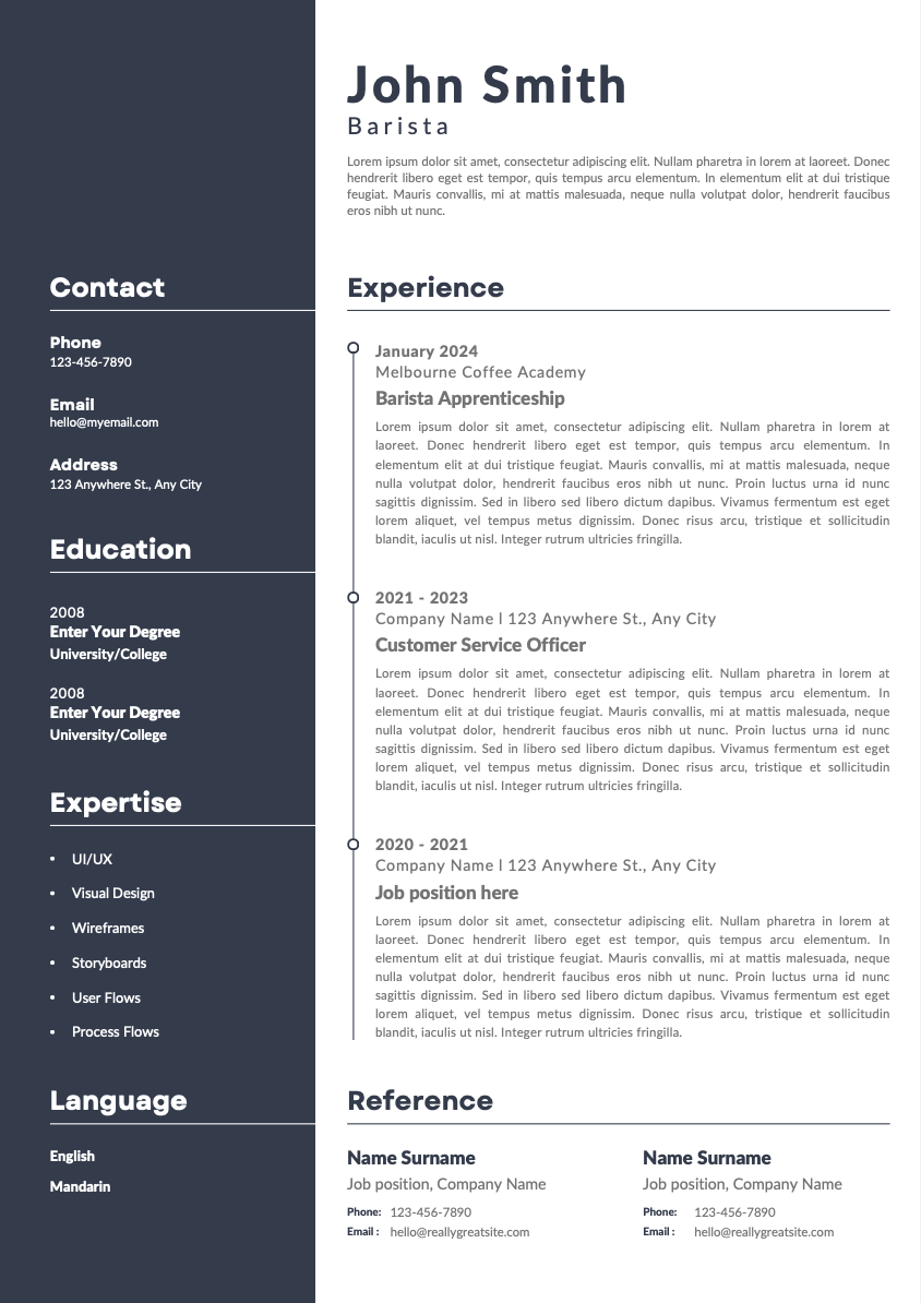 How to Create a Resume for a Barista Job | Melbourne Coffee Academy