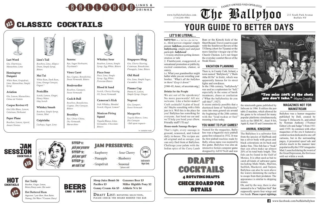 Menus — Ballyhoo