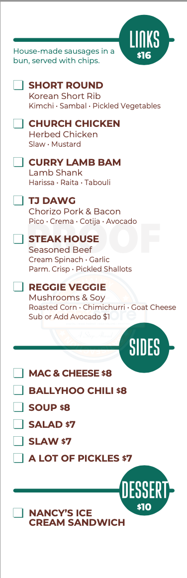 Menus — Ballyhoo