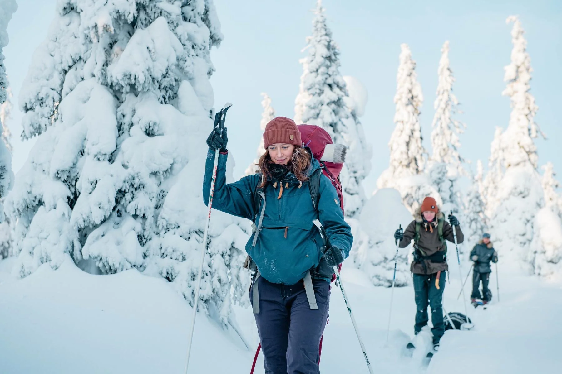 Hut-to-hut Ski Tour in Finnish Lapland Backcountry nordic skiing ...
