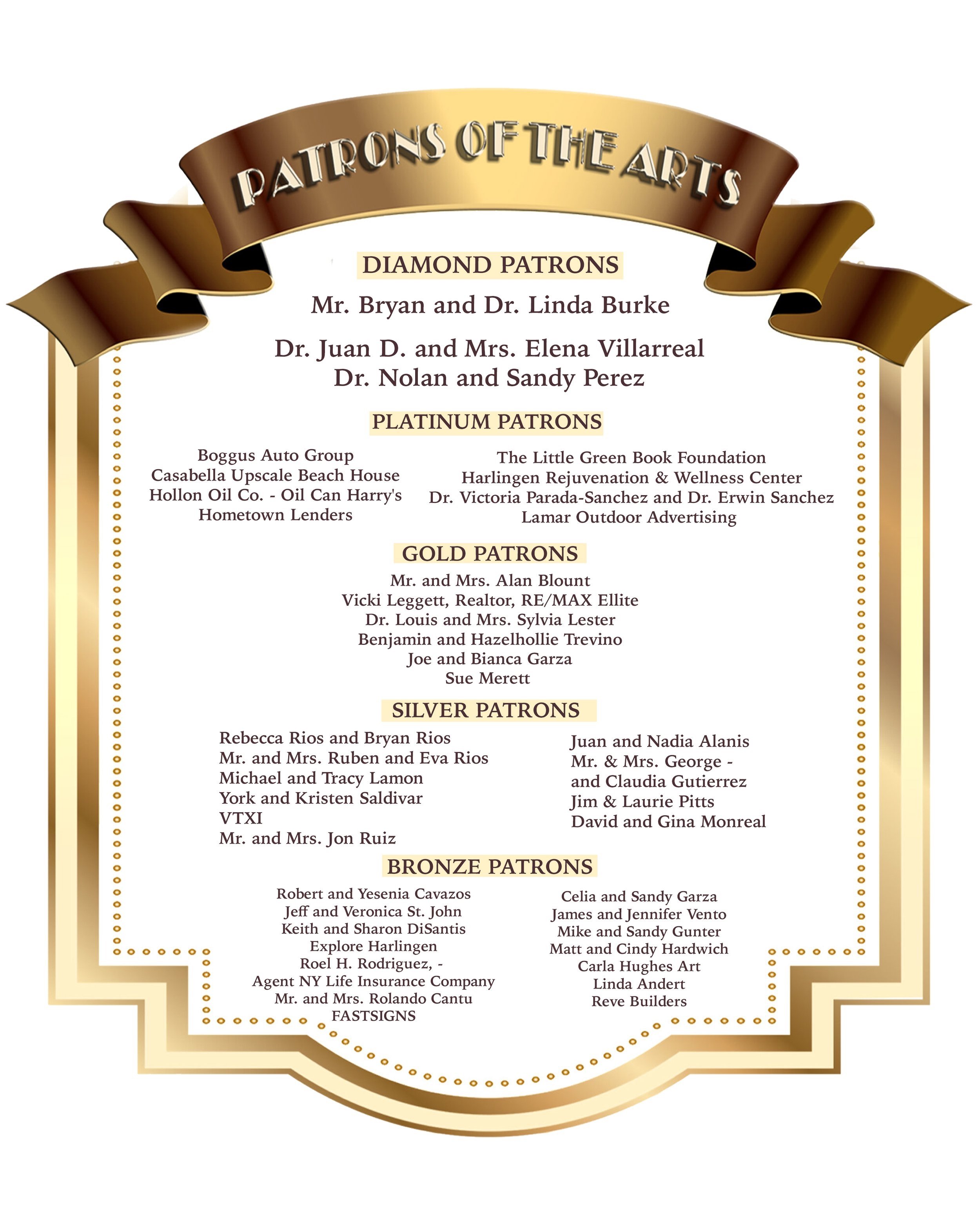 Patrons of the Arts — HCISD Performing Arts