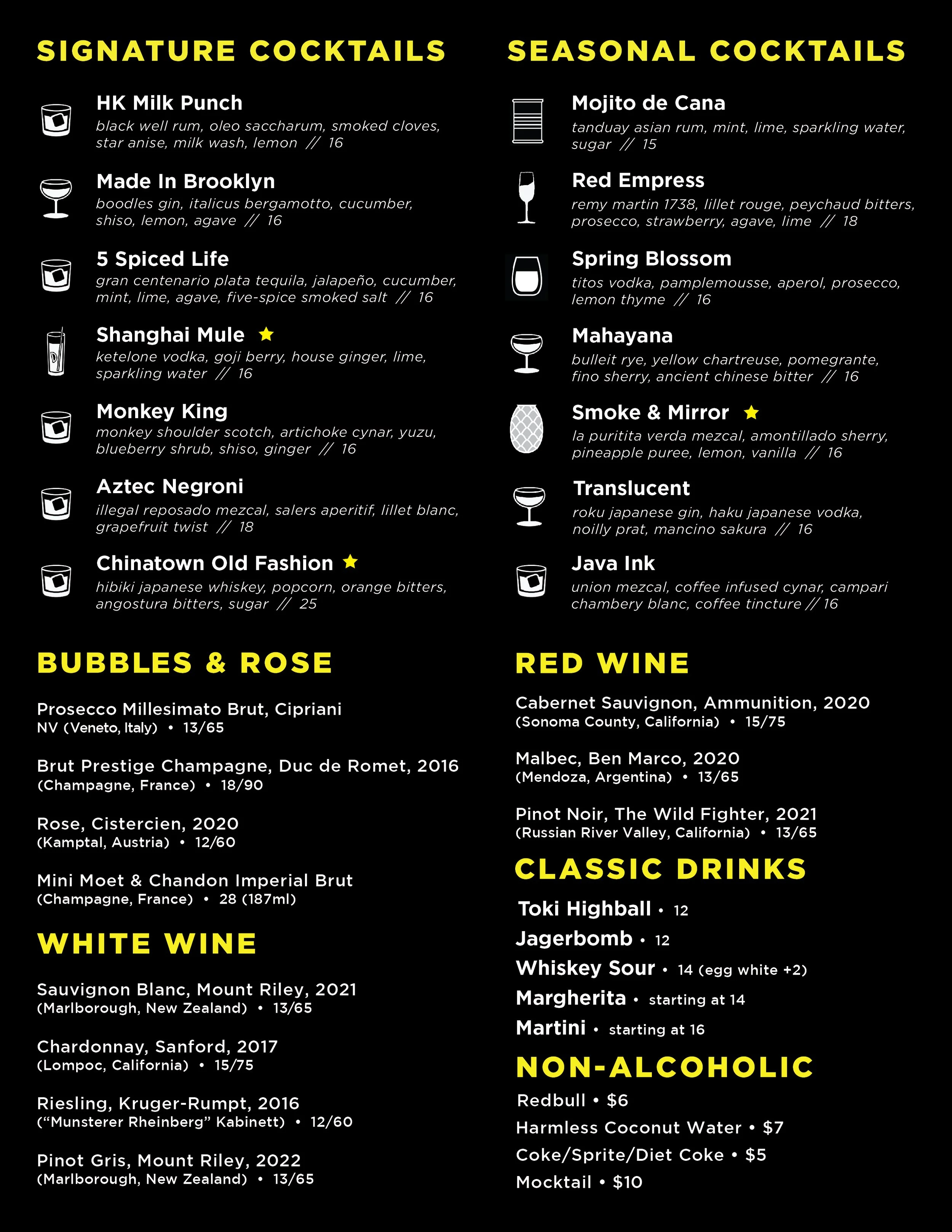 LATE NIGHT MENU — BASEMENT