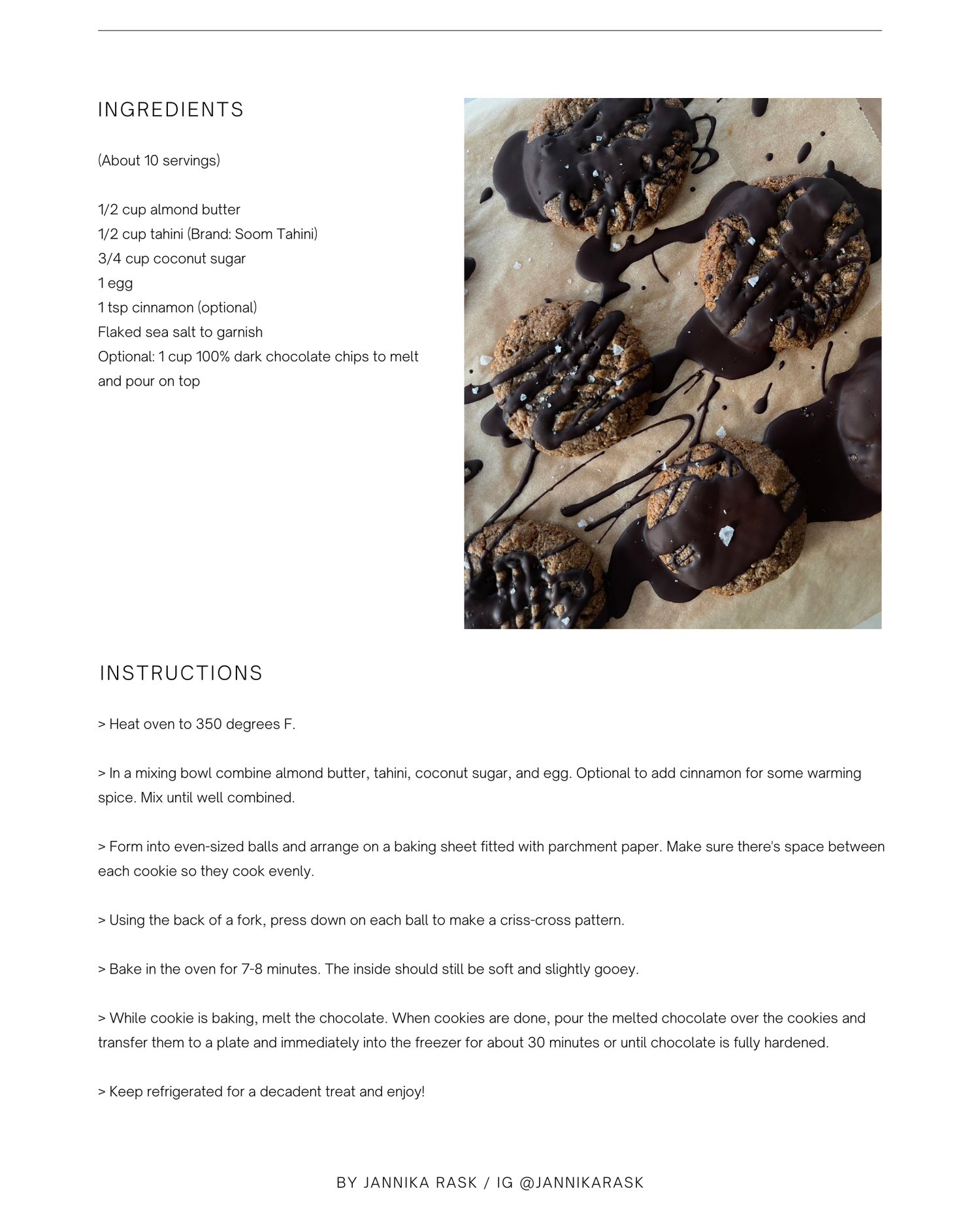 4-Ingredient Almond Tahini Cookie — Jannika Rask Functional Nutrition