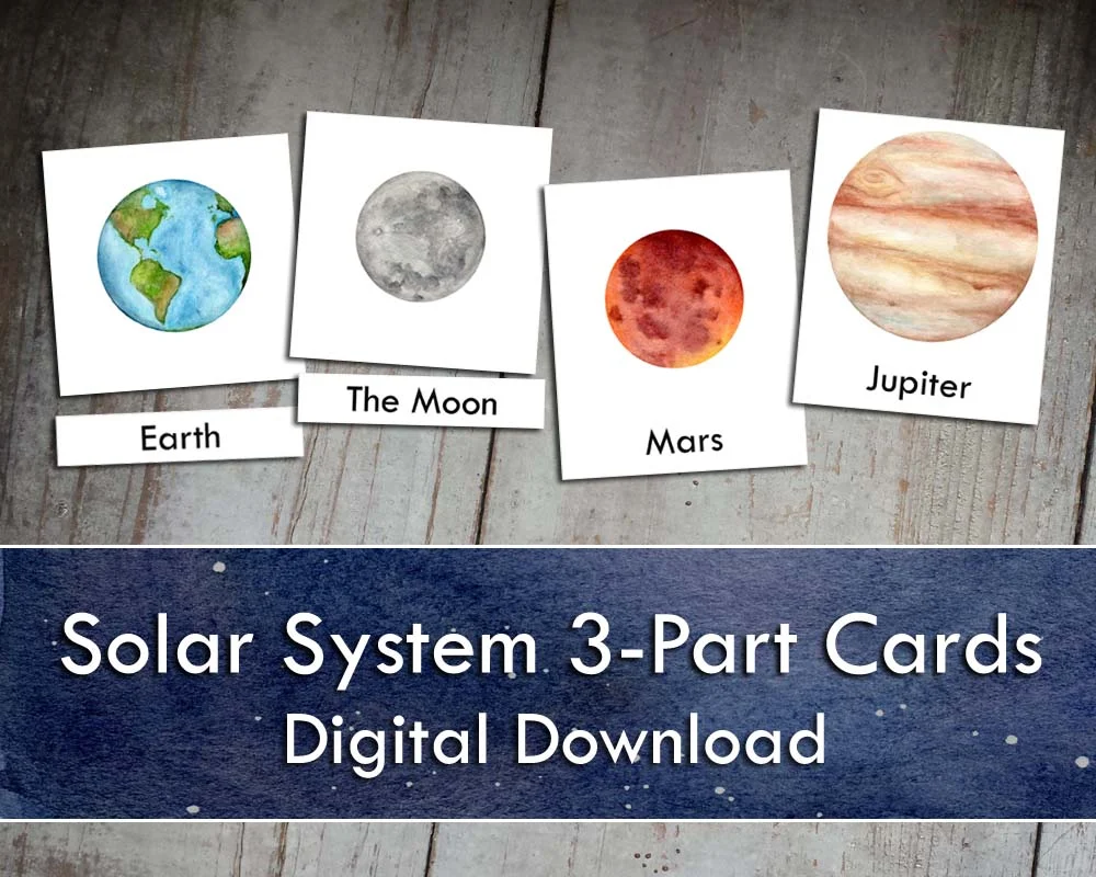Solar System 3 Part Cards