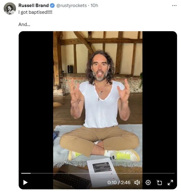 Russell Brand is baptised — Catholic Arena