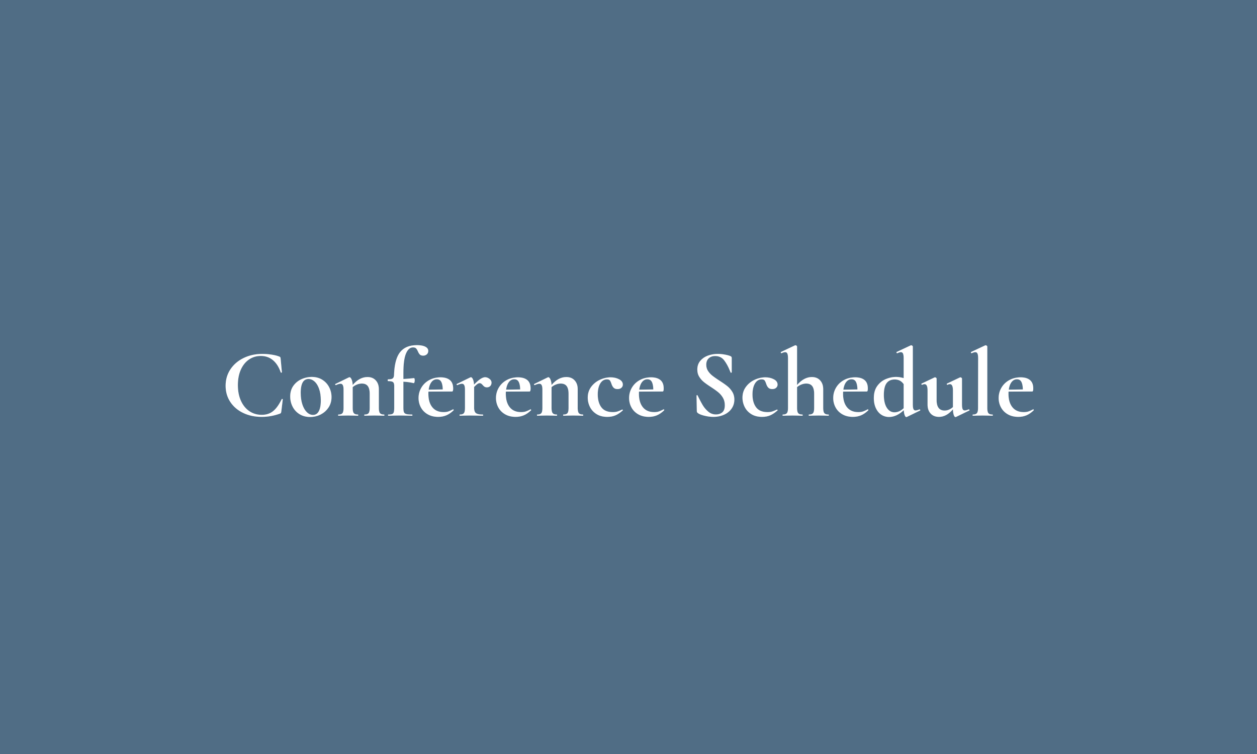Schedule — Faithful Conference