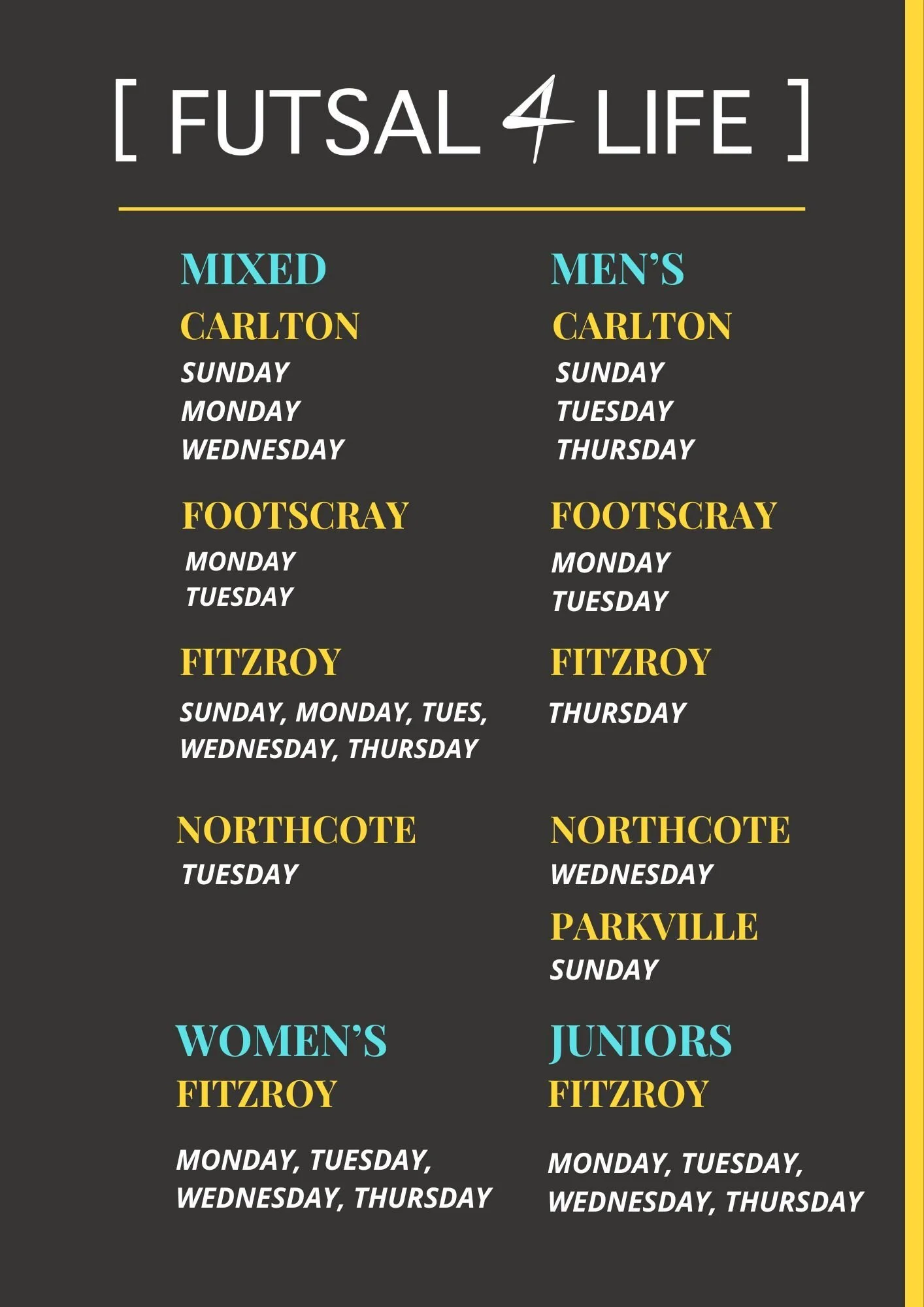 Leagues — Futsal 4 Life